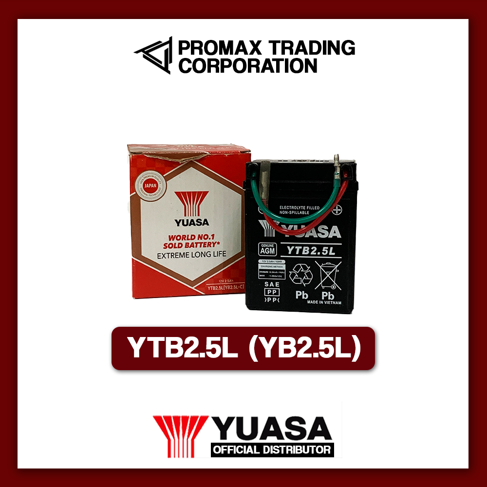 YUASA MOTORCYCLE BATTERY YTB2.5L(YB2.5L) MADE IN VIETNAM MAINTENANCE FREE FULLY SEALED | Lazada PH