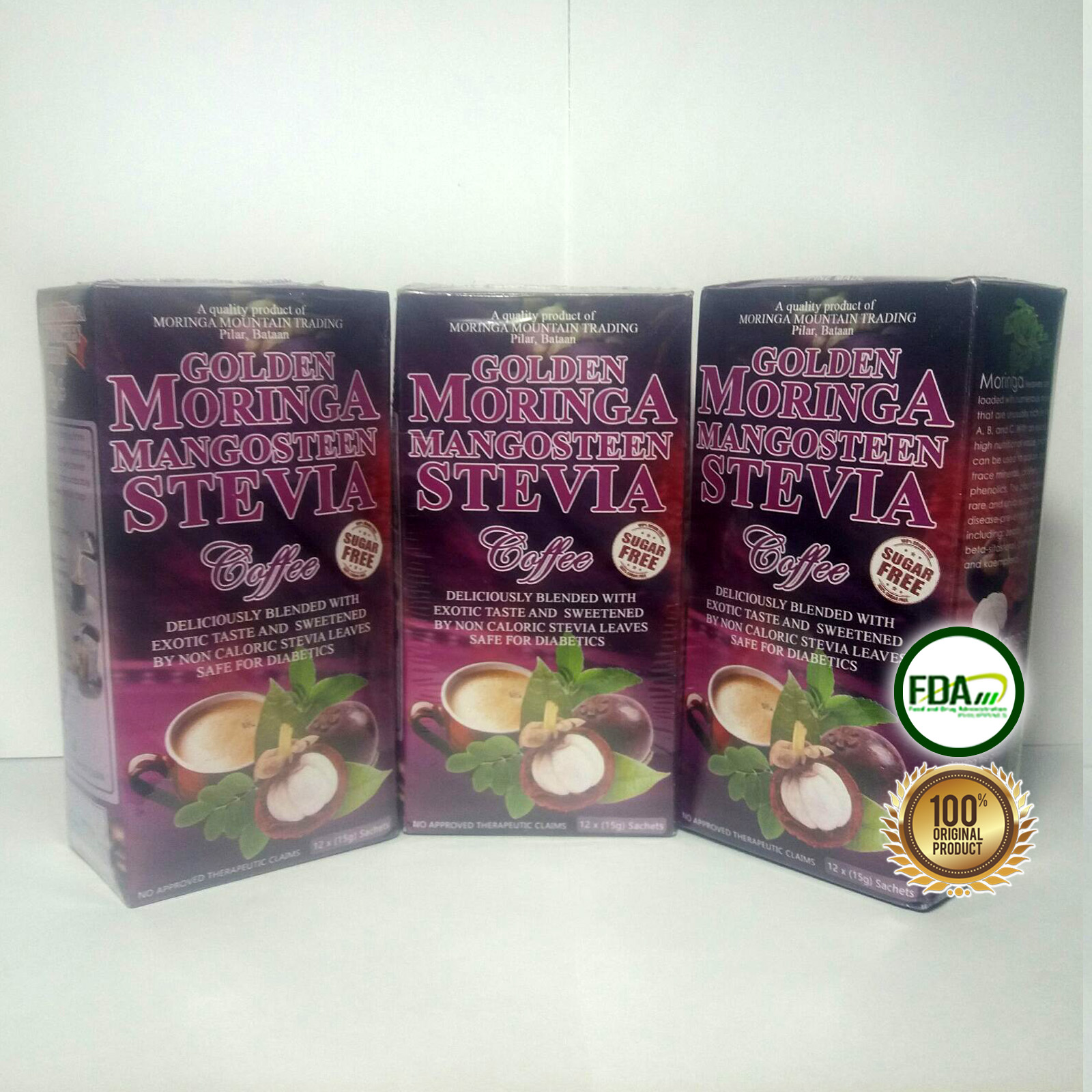 Golden Moringa Mangosteen Stevia Coffee Authentic 12s 1Box Premium Safe ...
