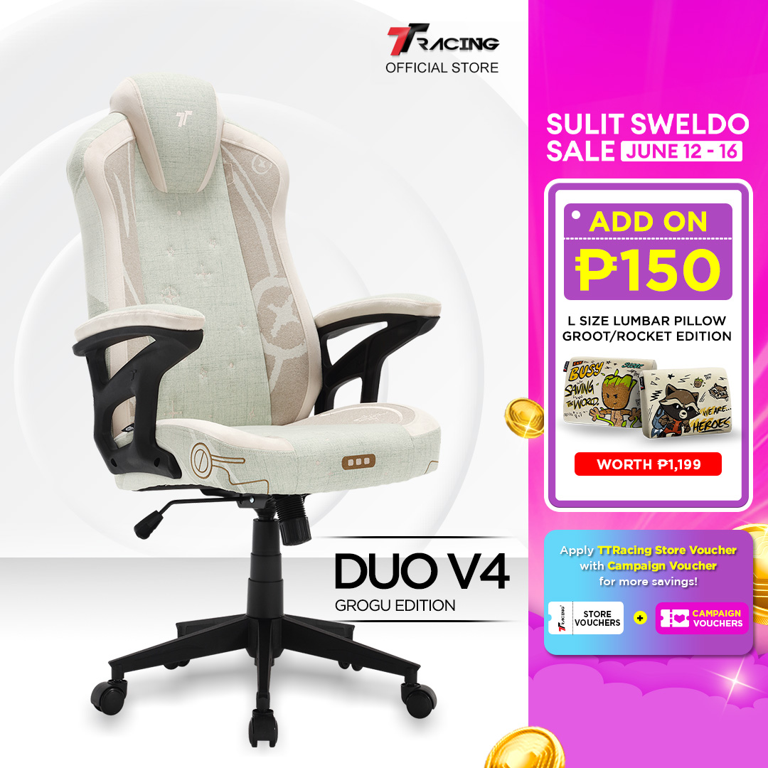 TTRacing Duo V4 Grogu Edition Air Threads Fabric Gaming Chair Ergonomic ...