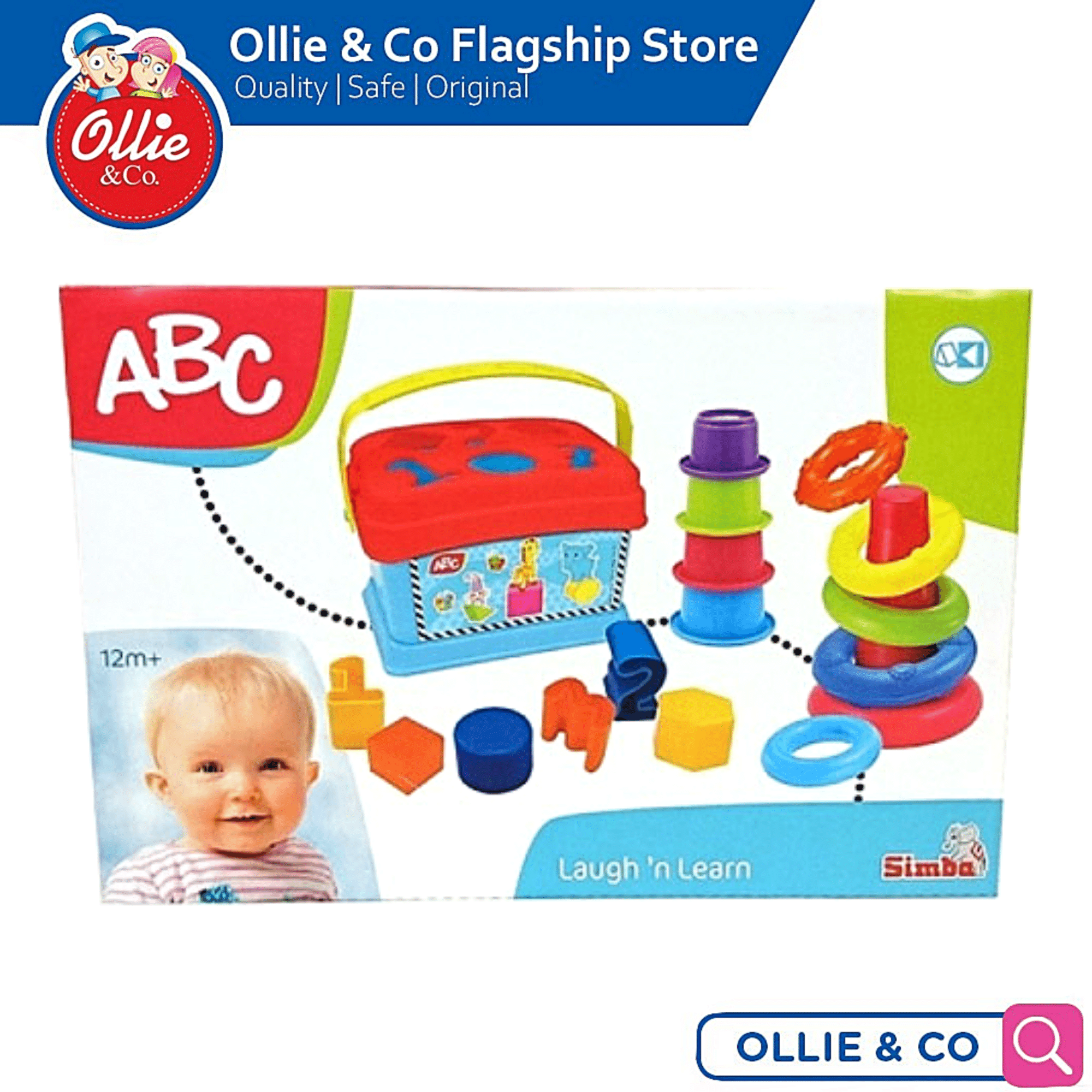 Starkids ABC Baby Playset, Stacking Ring Pyramid Laugh 'n Learn Toy for ...