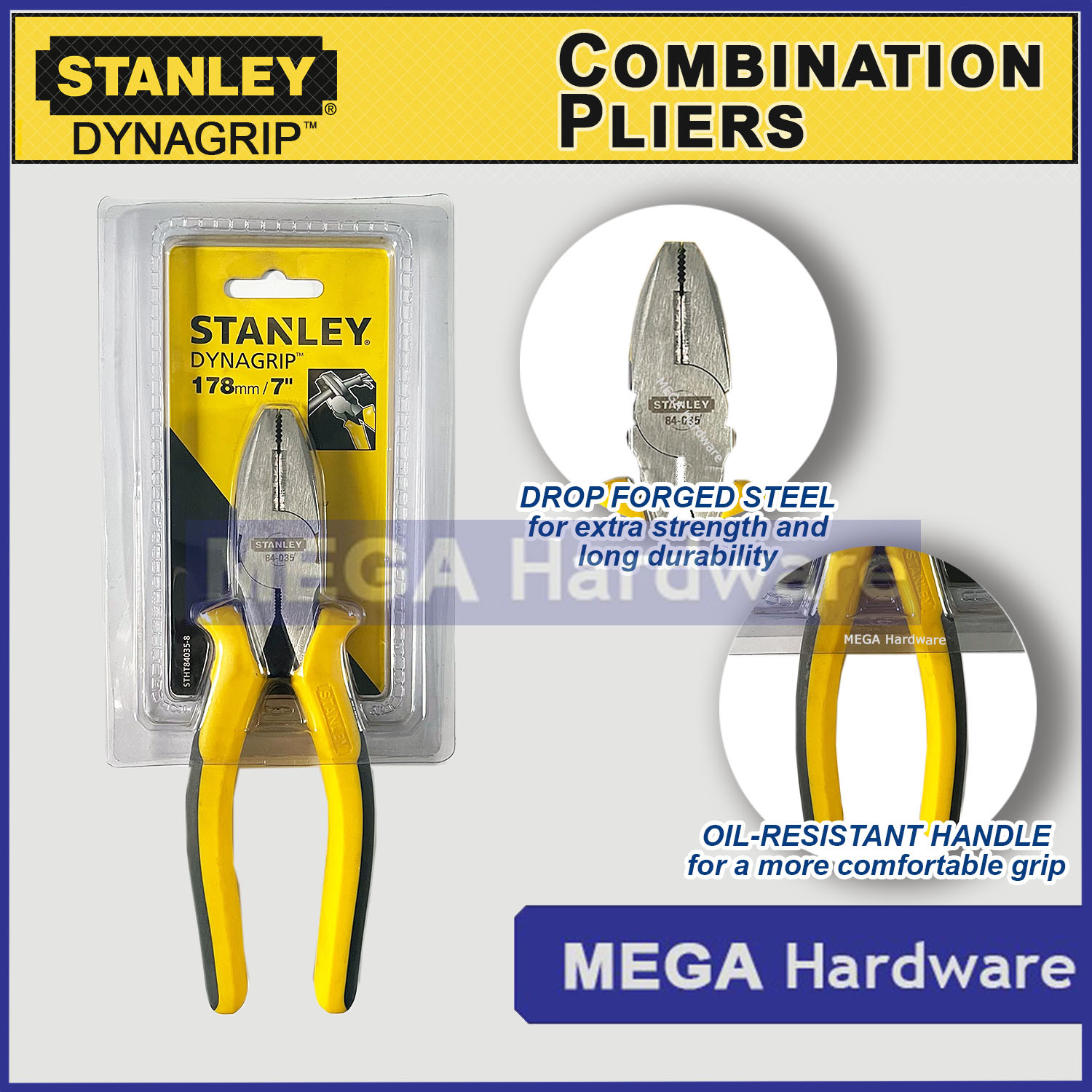 STANLEY Combination Pliers Cutters Dynagrip / Diagonal Cutting / Long ...