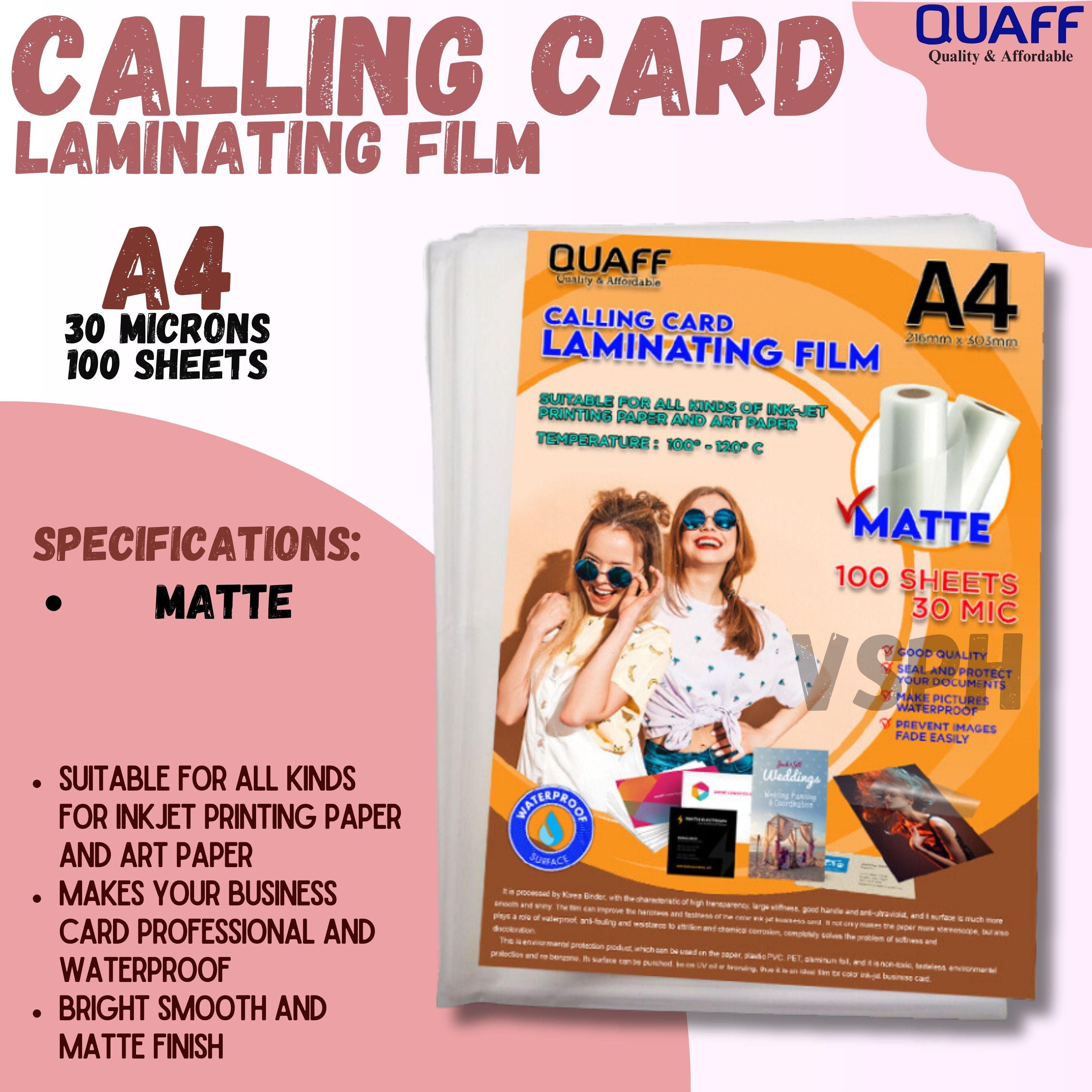 QUAFF CALLING CARD LAMINATING FILM A4 by VSPH | Lazada PH