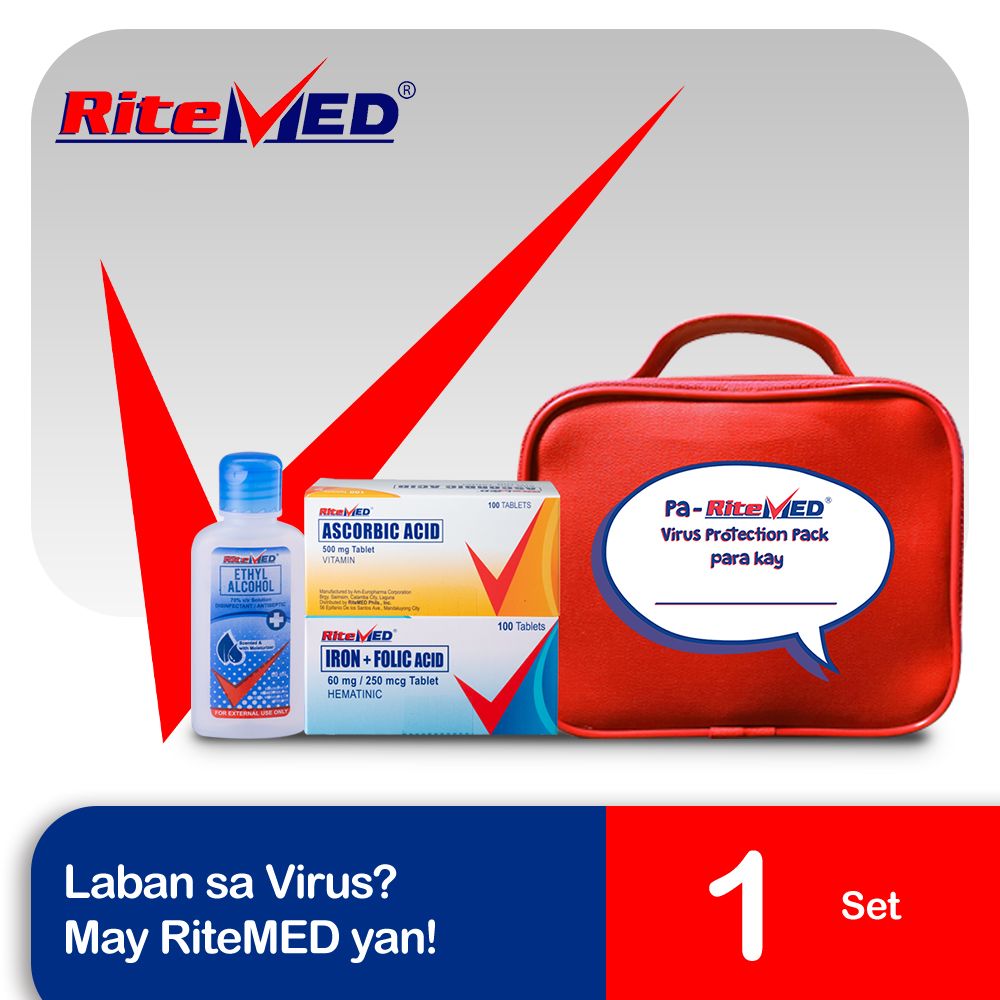 May pa RiteMED Bundle 1-Ascorbic Acid 500mg Tab/Ethyl Alc 70% 60mL/Iron ...