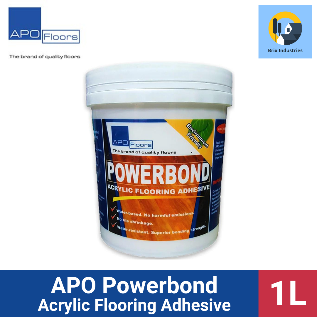 APO Powerbond Acrylic Flooring Adhesive 1.25kg or 5kg Water-Based Water ...