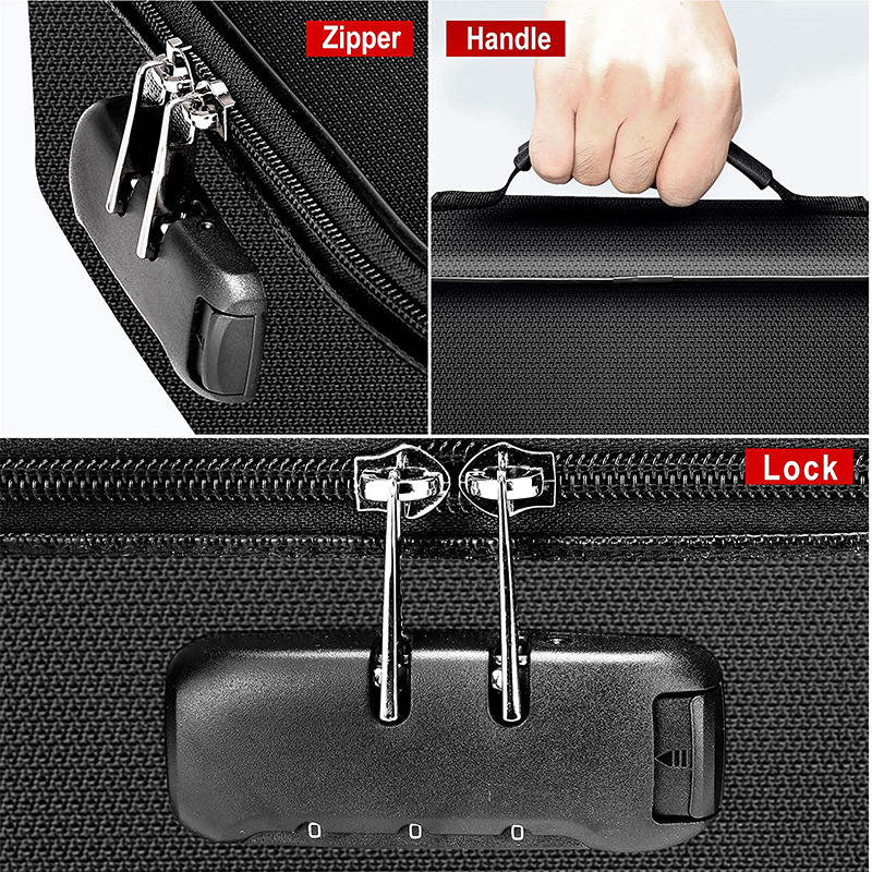 Black Office Portable Portable Pas Fireproof File Package Office ...