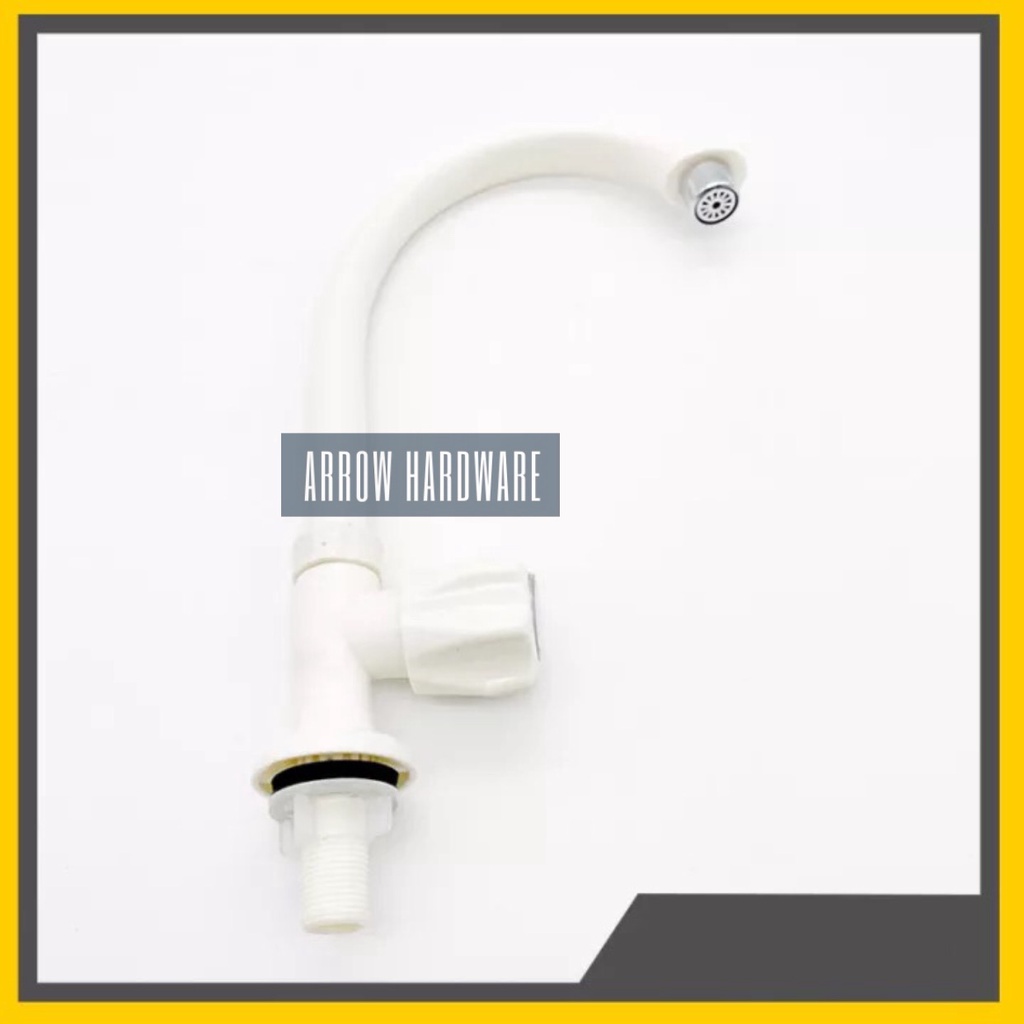 1PCS PVC Goose Neck Faucet Wall Mounted Plastic Faucet Thick Single ...