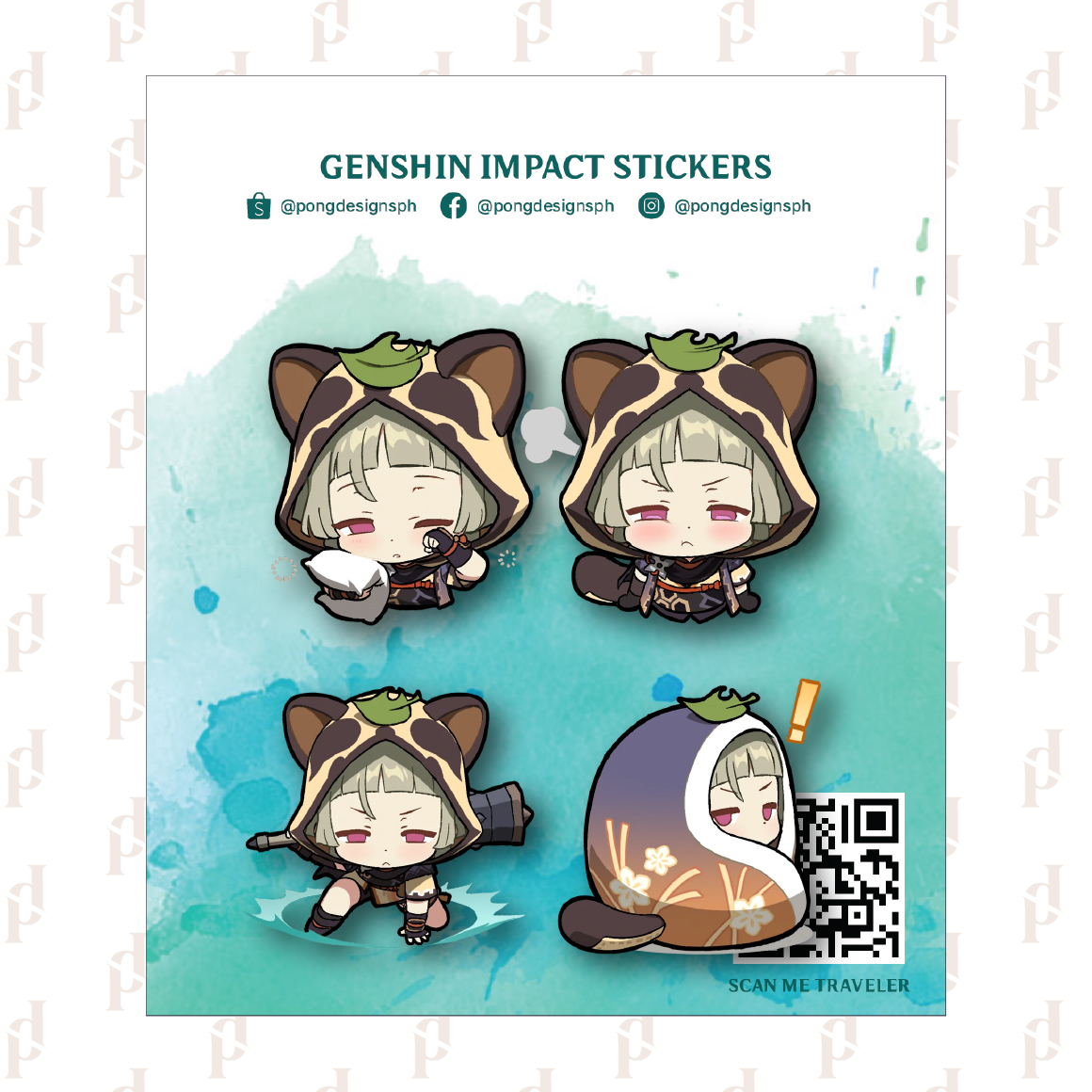 Genshin Impact Sticker - Inazuma Character Edition - Broken Glass ...