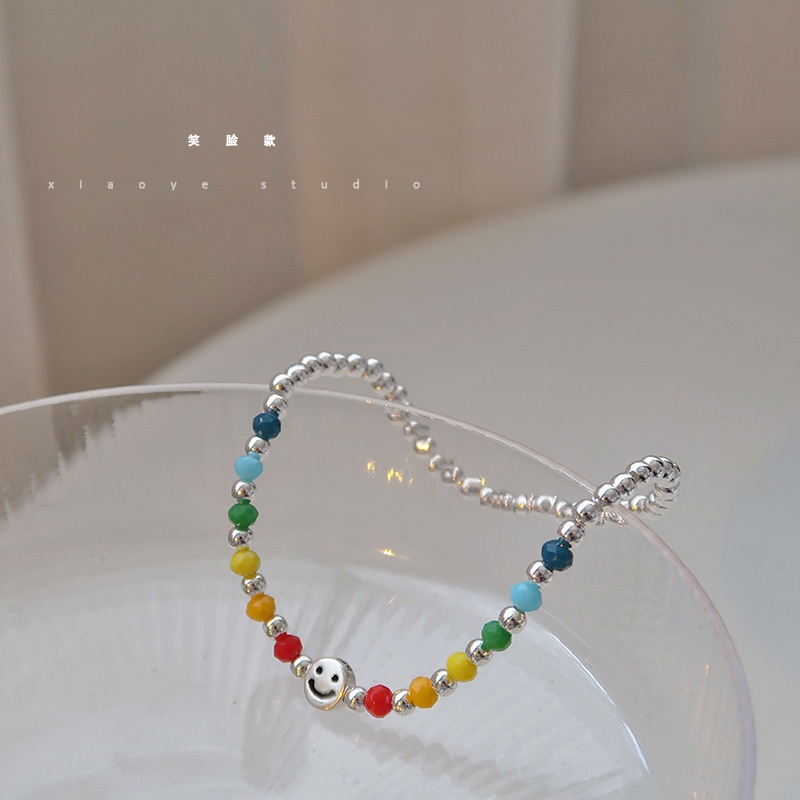 🔥🔥Roman Holiday Rainbow Smiley Face Clouds Beaded Bracelet Girls ...