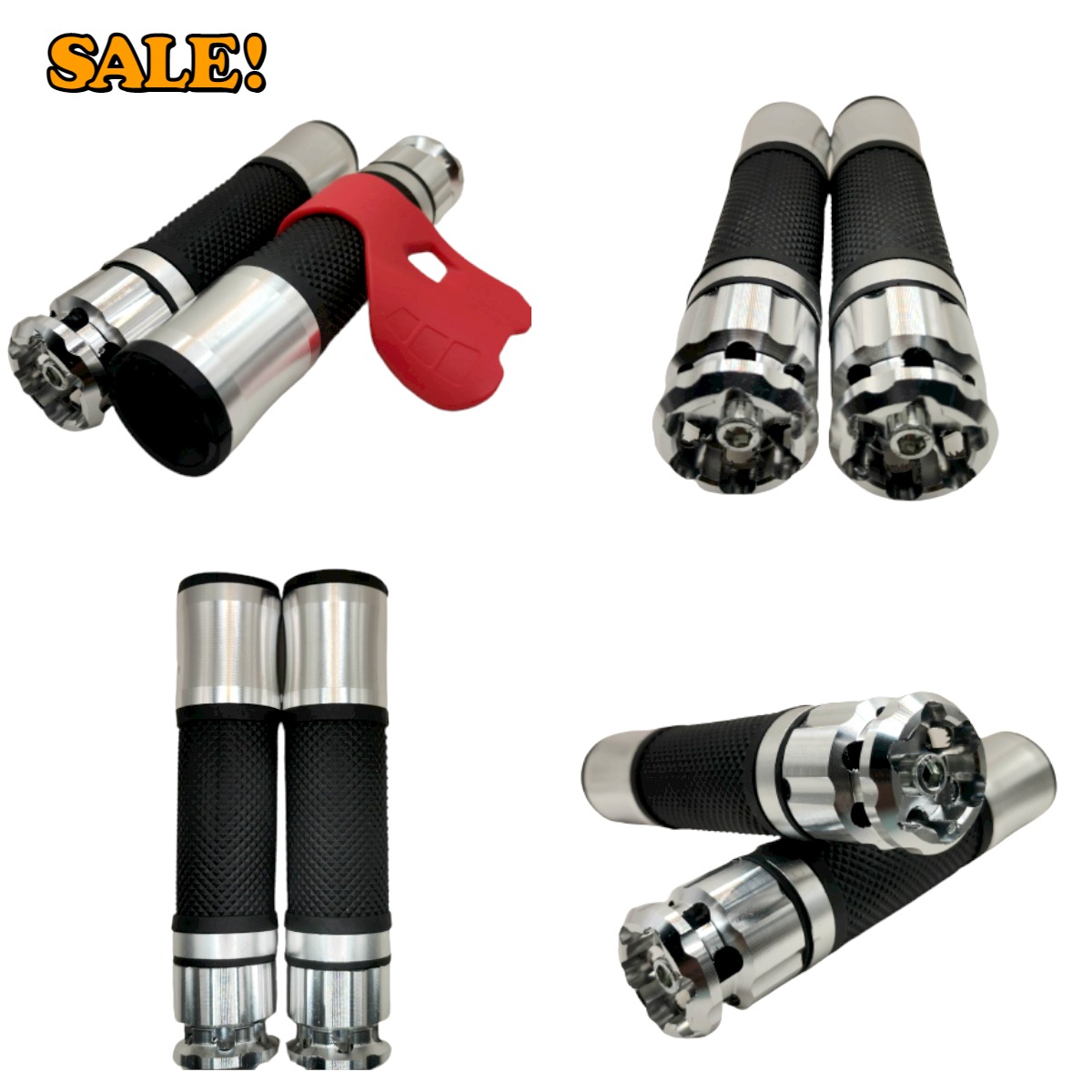 Honda Wave 110 Alpha | UNIVERSAL HANDLE GRIP SILVER STEEL BAR END W ...