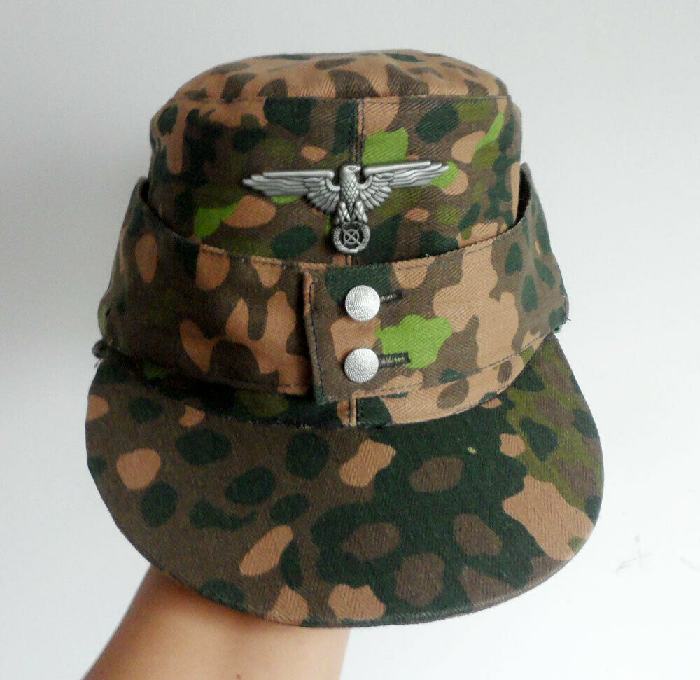 military WW2 German Army M43 Field Cap Hat M44 Pea Dot & German Eagle ...