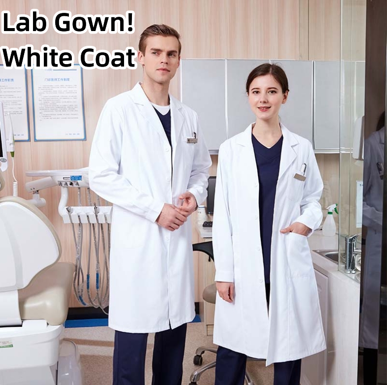 【No 1 in sales】Lab Gown Lab Coat Lab Gown For Students White Coat Lab ...