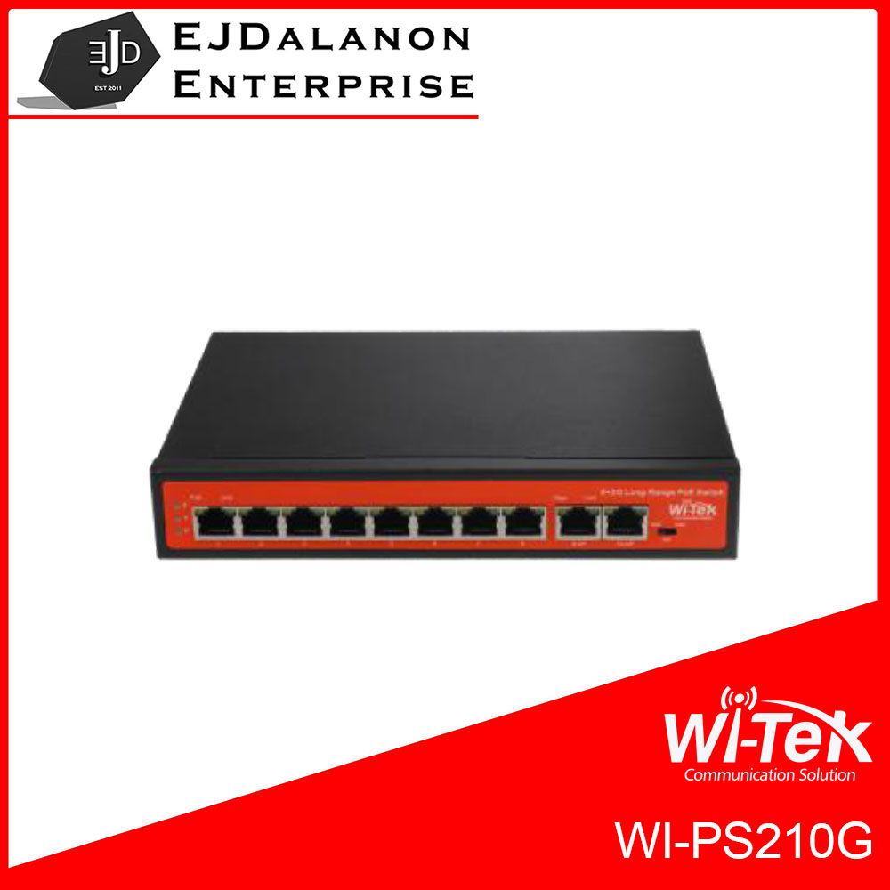 Wi-Tek WI-PS210G 8FE+2GE Ports 48V Long Range PoE Switch with 8-Port PoE | Wi-Tek |WI-PS210G ...