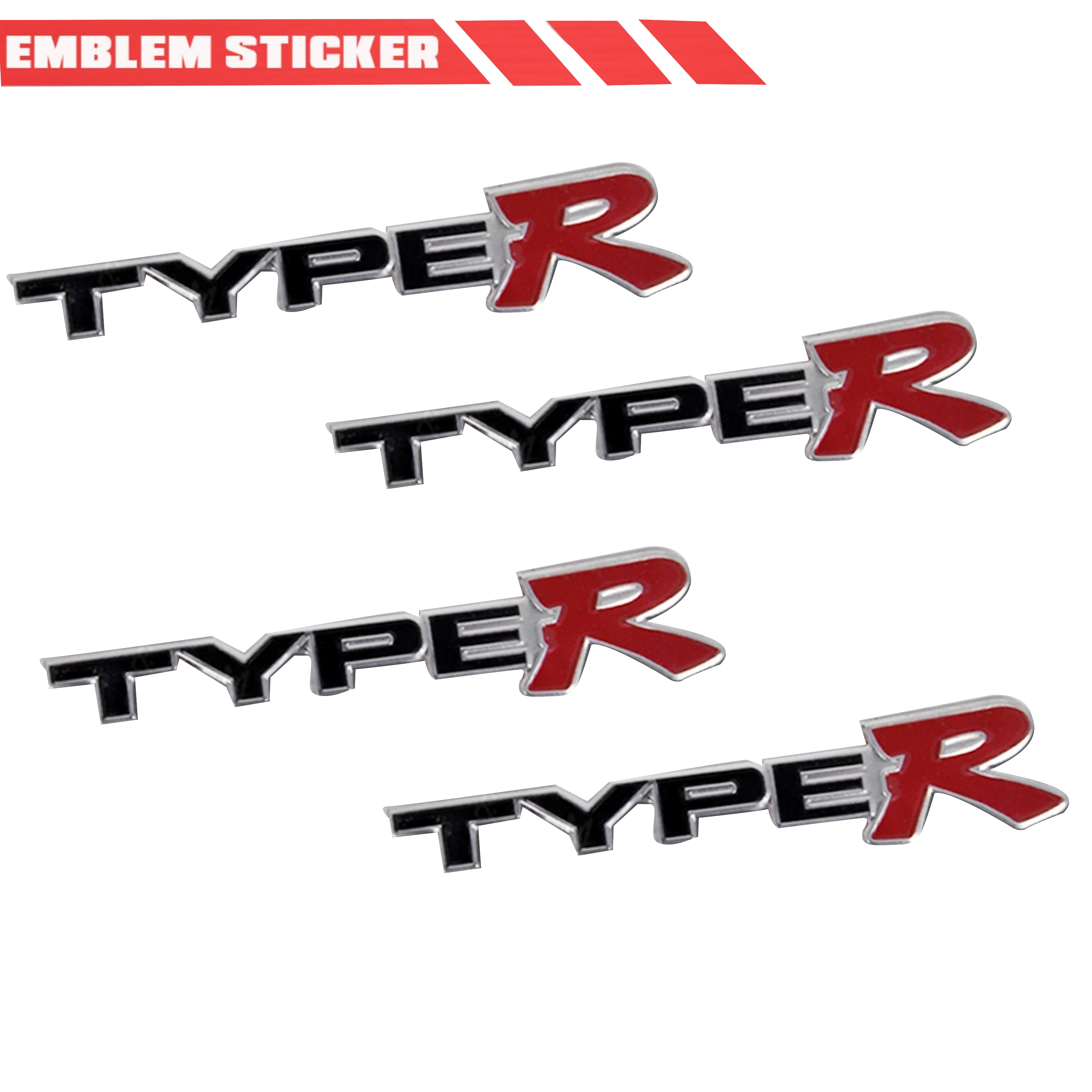 4 Pcs Type R Logo Car Emblem HxW 3cm x 15cm | Lazada PH