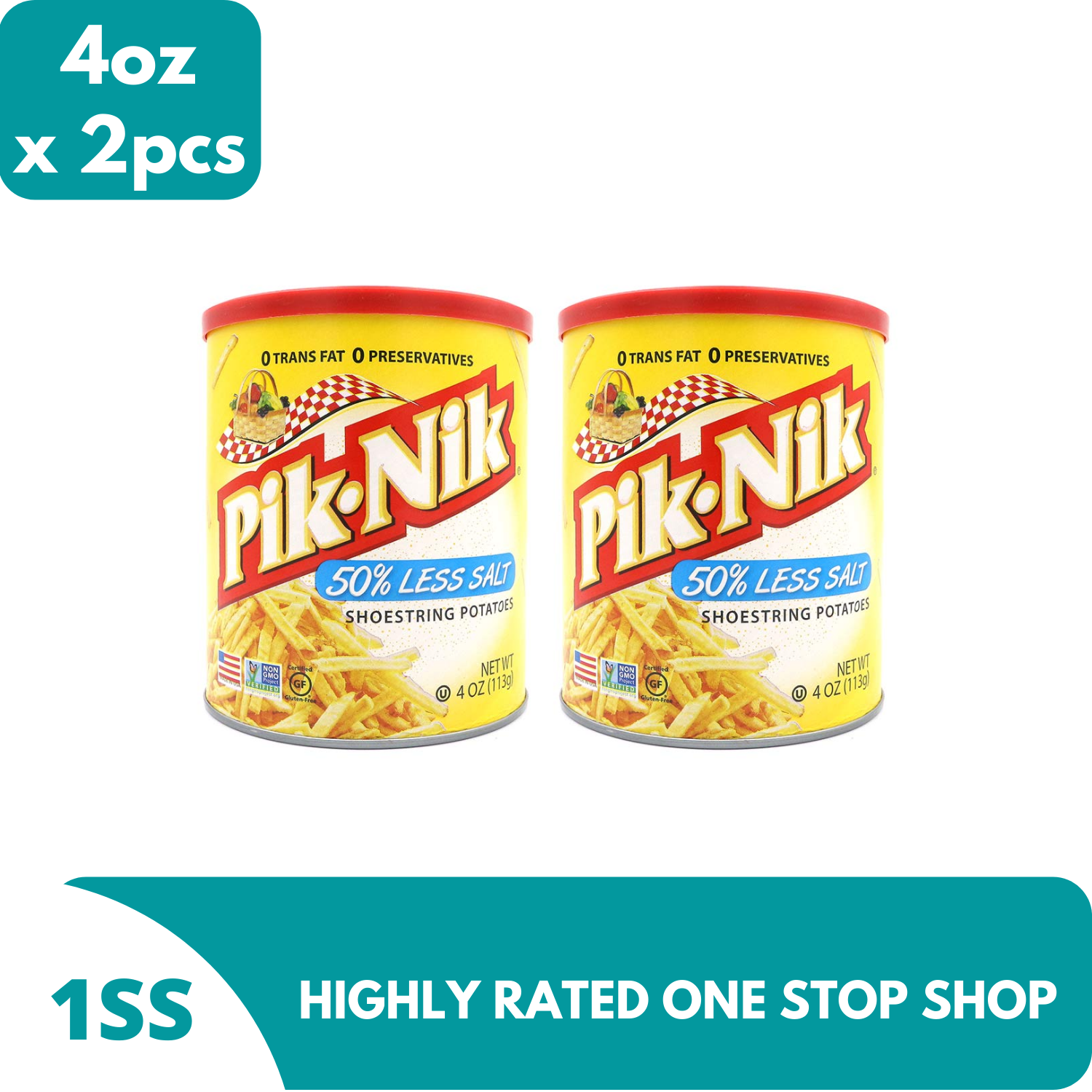 Pik-Nik Shoestring Potato 50% Less Salt 4oz x 2pcs | Lazada PH