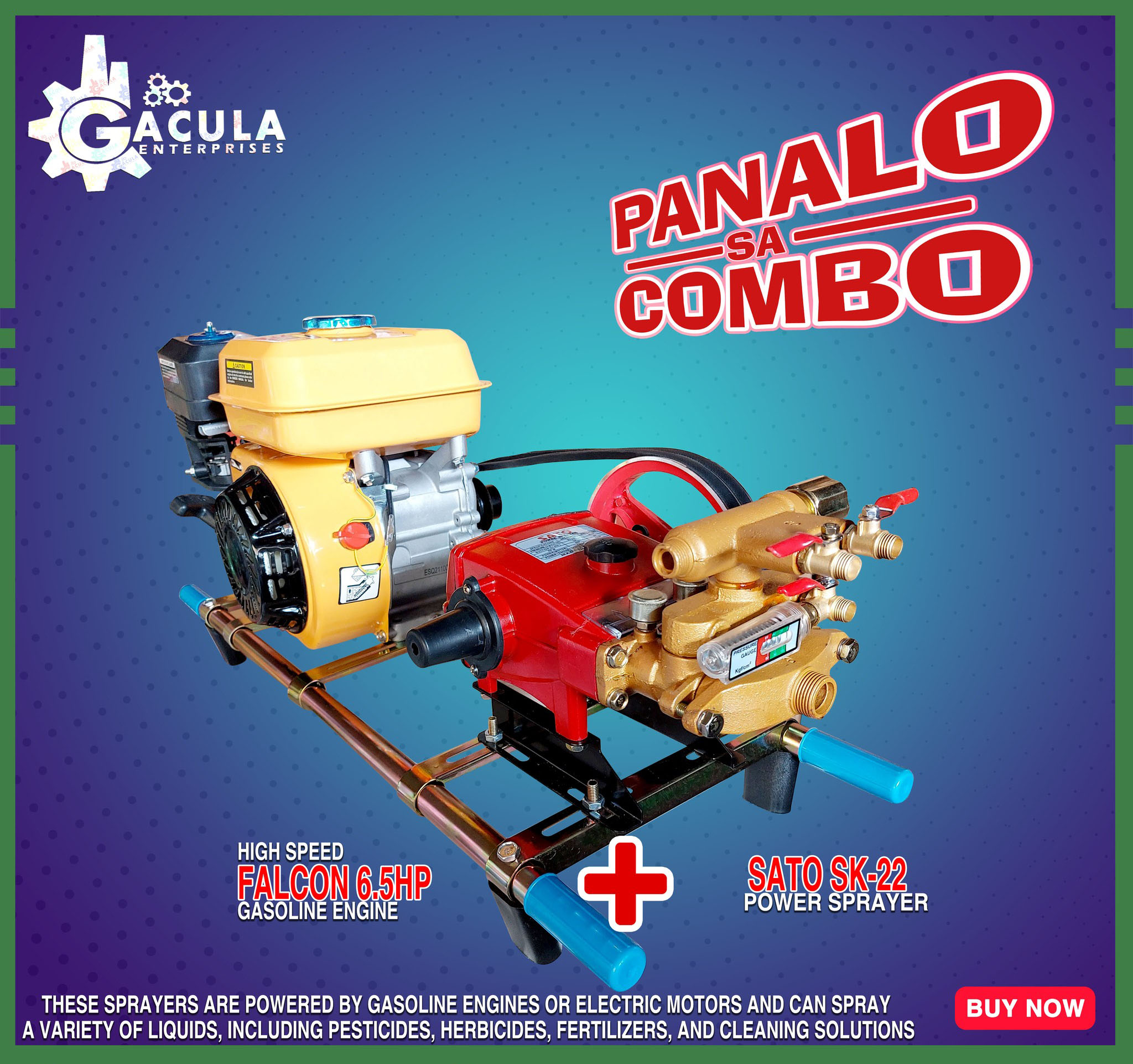 Power Spray Pump set Sato with Gasoline Engine 6.5HP GX200 | Lazada PH