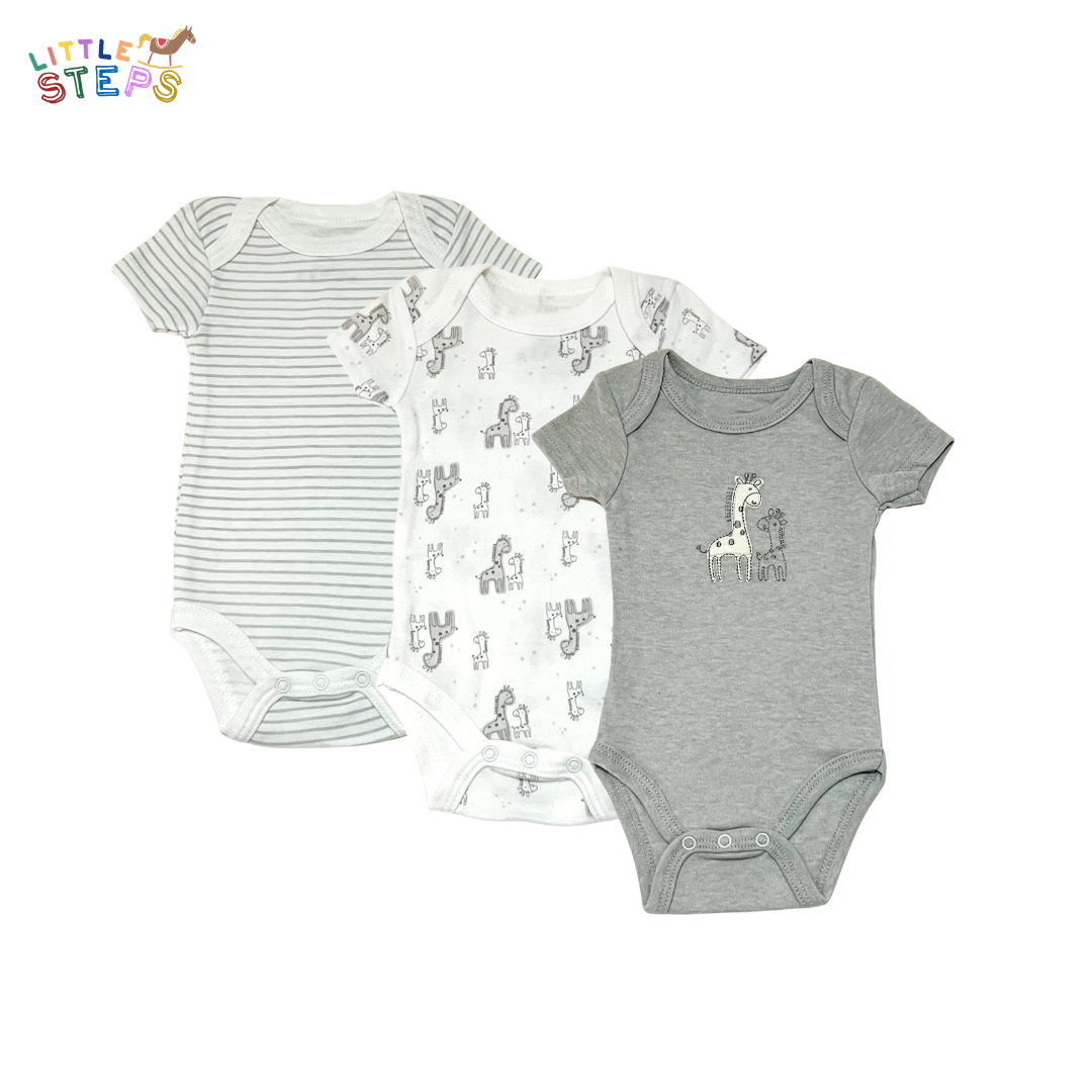 Little Steps baby boy clothes 3-piece bodysuit set ages 0-12 months ...