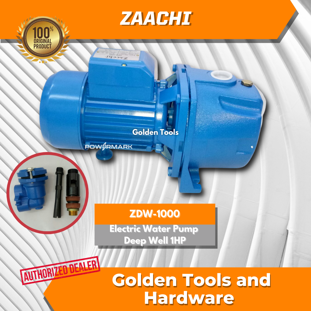 ZACCHI ZDW-1000 Electric Water Pump Deep Well 1HP with Ejector ...