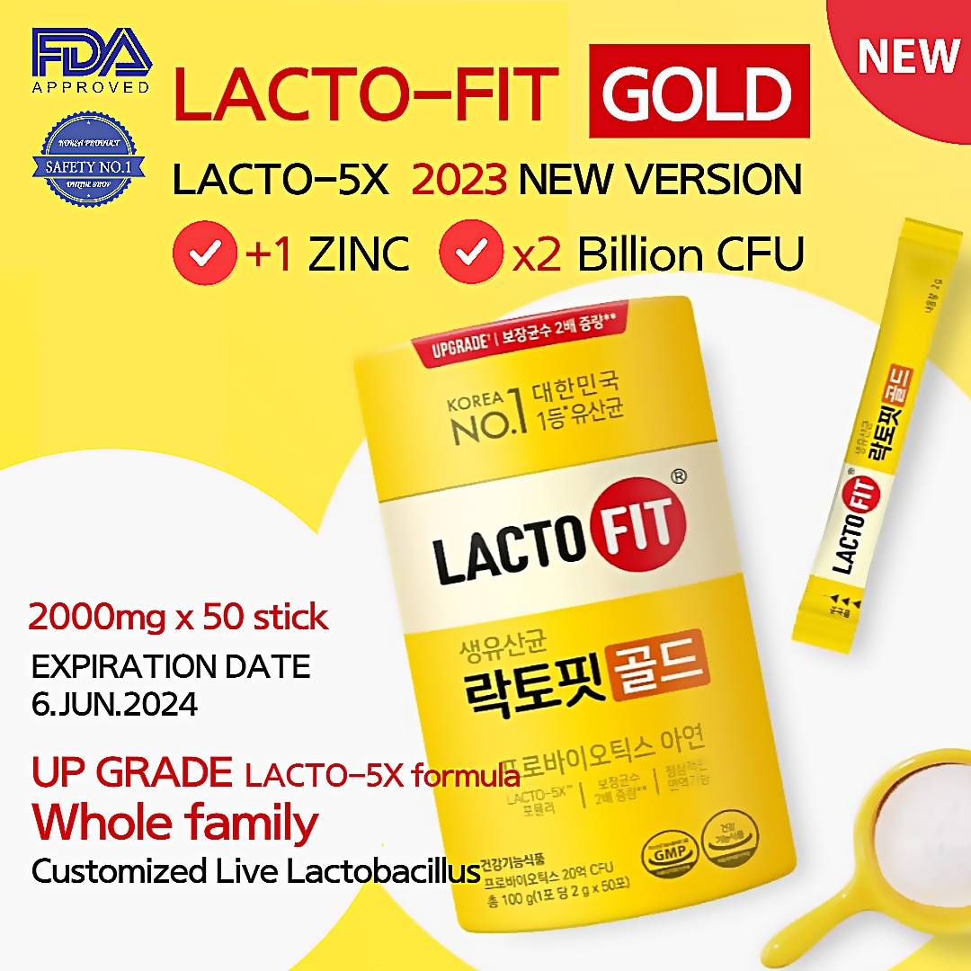 Lacto Fit gold Probiotics Lacto 5x +zinc +x2 billion CFU (2000mg/50 pcs ...