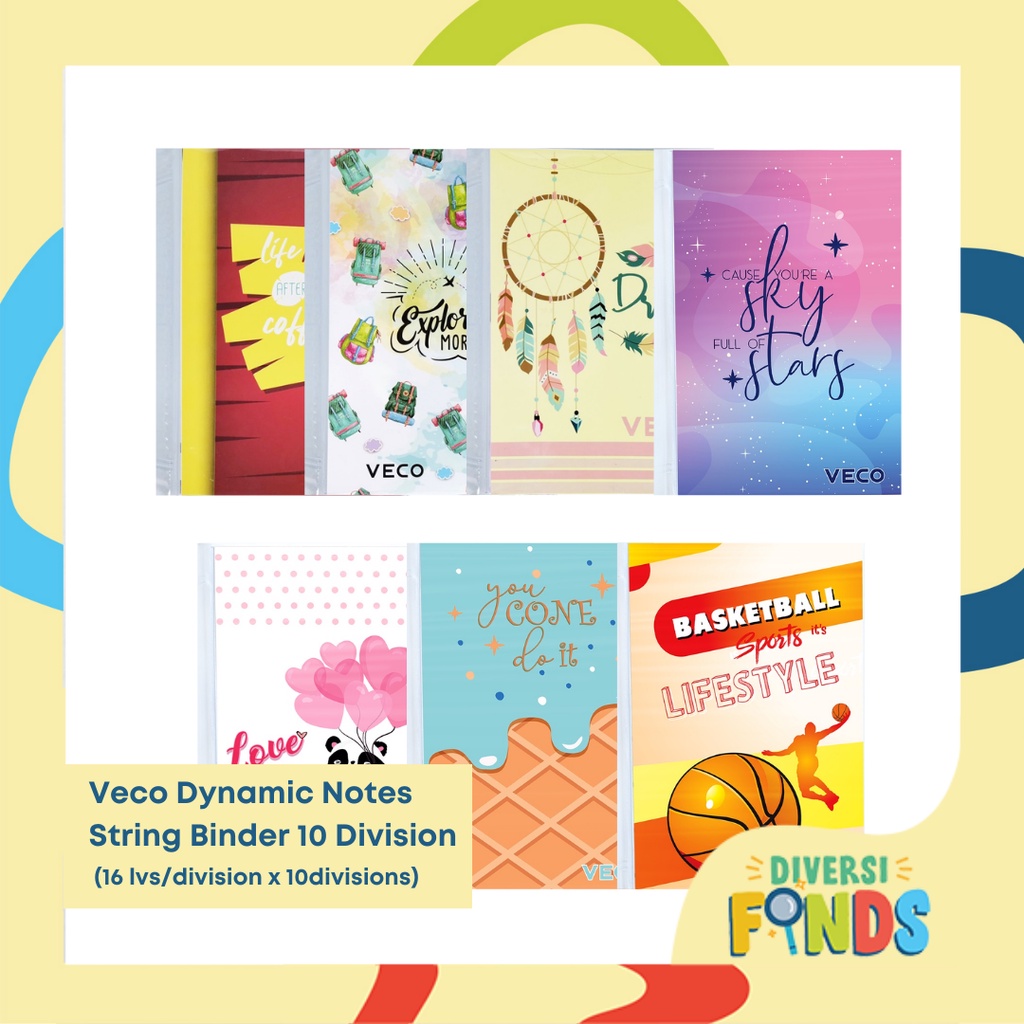Veco Dynamic Notes String Binder 10 Division (16 lvs/division x ...