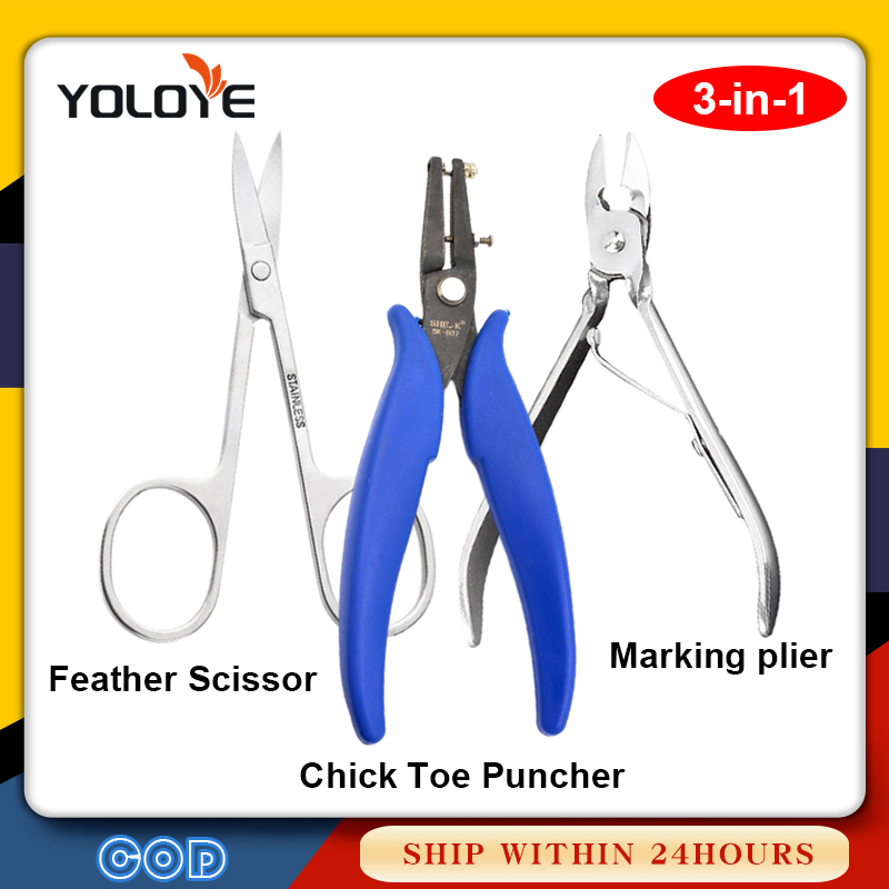 3 in 1 Gamefowl Kit Chicks toe puncher + Chicken nose marker pliers+ ...