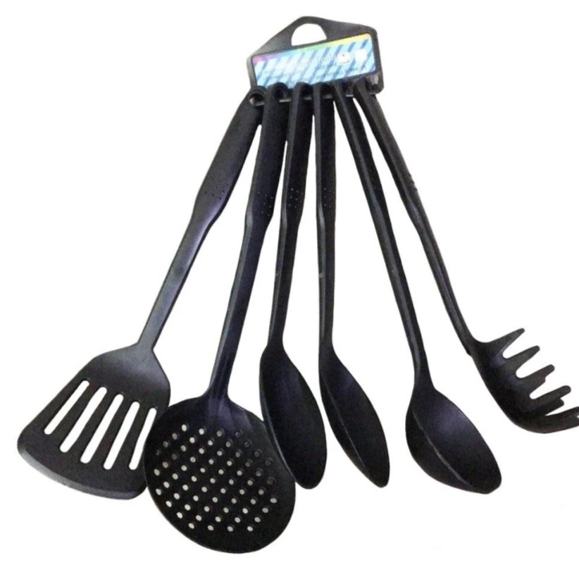 AllShop 6-piece Plastic Kitchen Cooking Utensils (Black) | Lazada PH