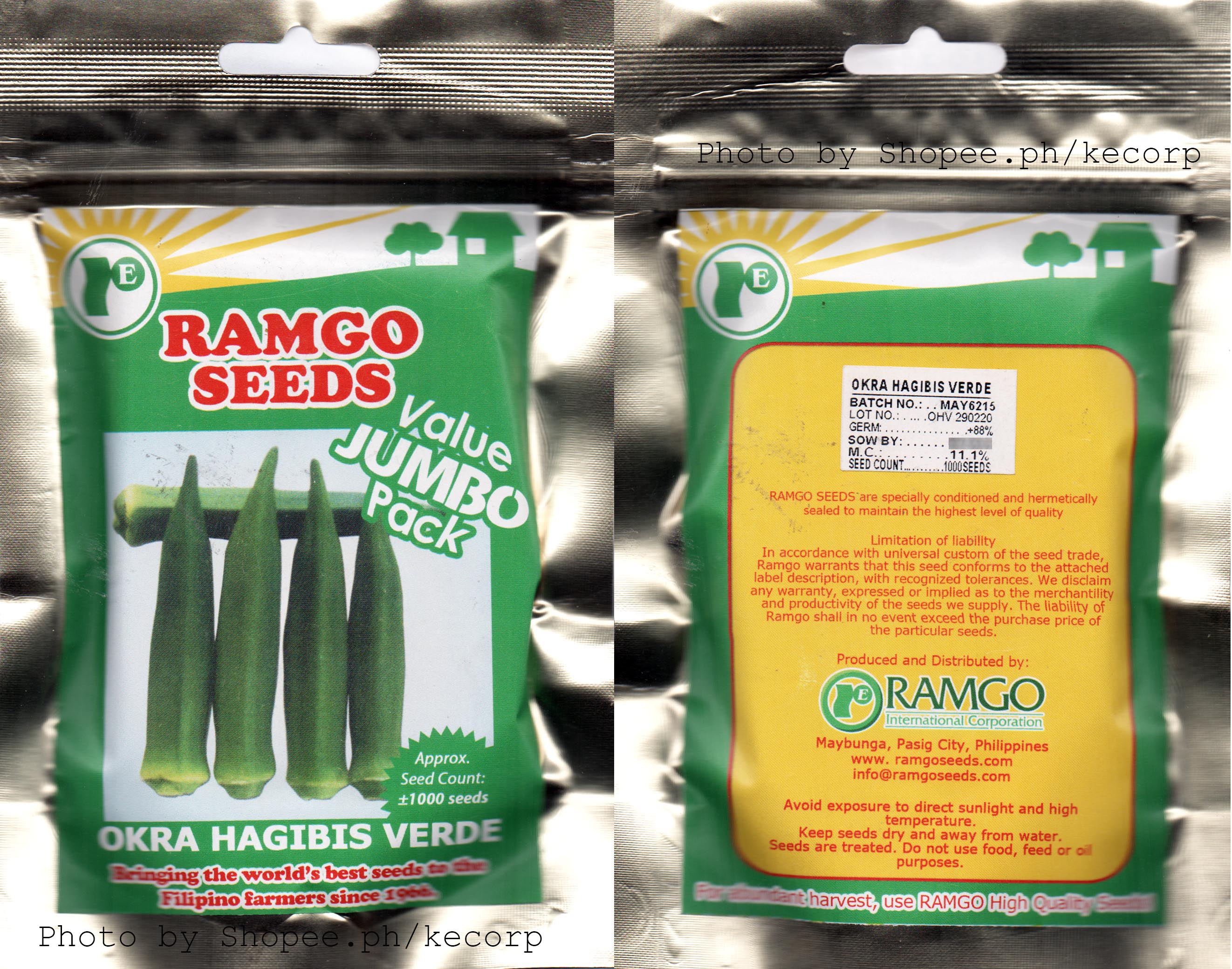 Ramgo JUMBO Pack Okra Seeds 1000 seeds | Lazada PH