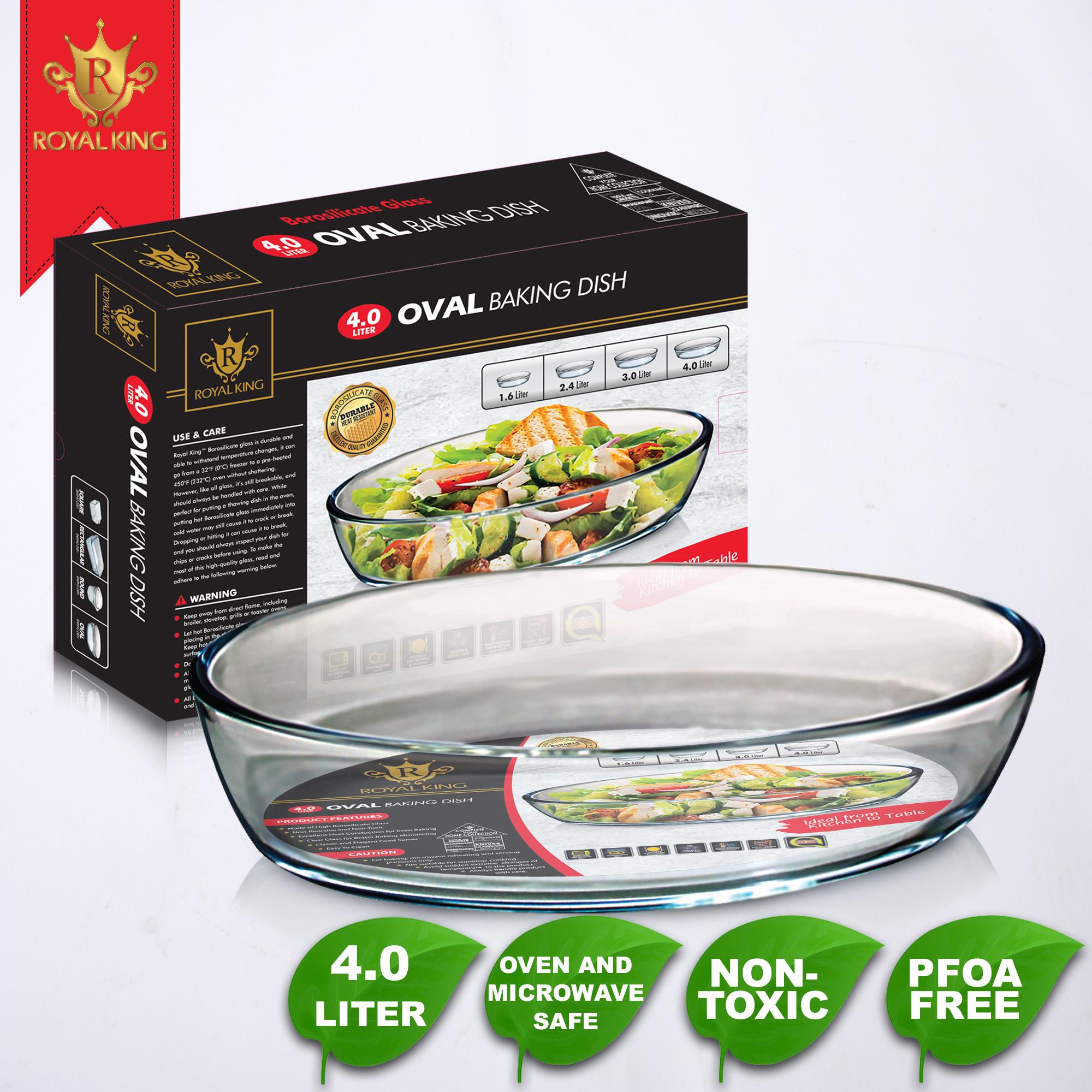 ROYAL KING 4.0 Liter Oval Baking Dish Extra Large SizeOven Safe ...