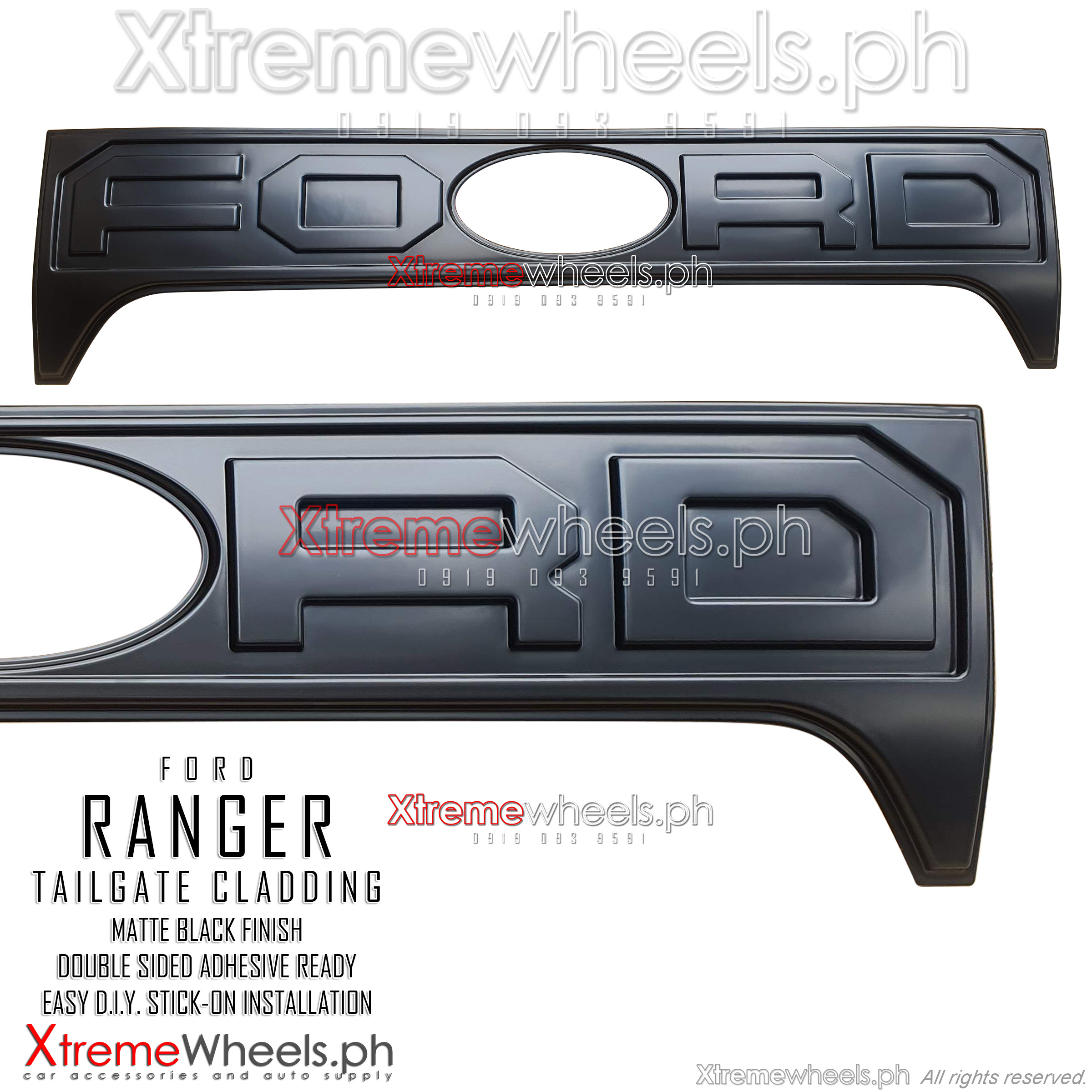 Ford Ranger 2023 Rear Tail Gate Cover / Cladding Matte Black Thailand ...