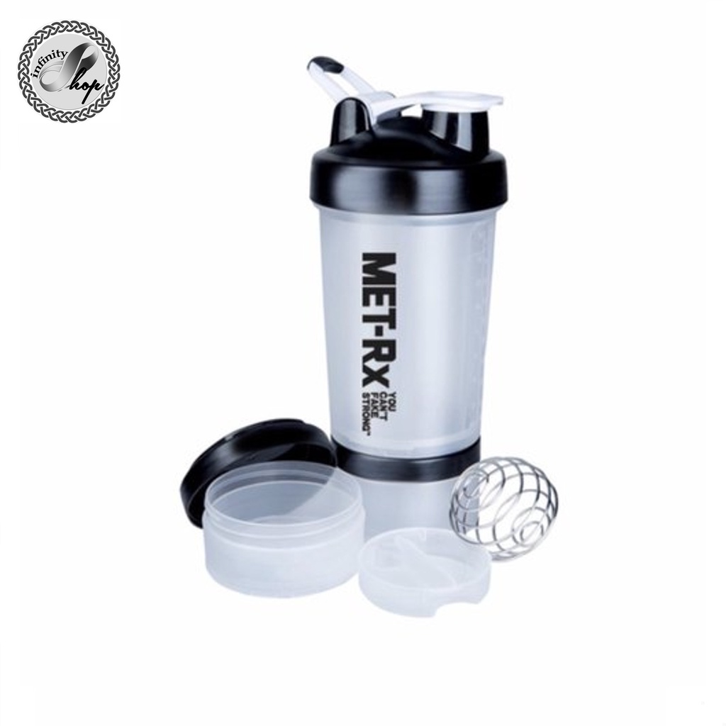 NEW MET-RX Protein Blender Fitness Bottle Powder Shaker Cup Mixer with ...