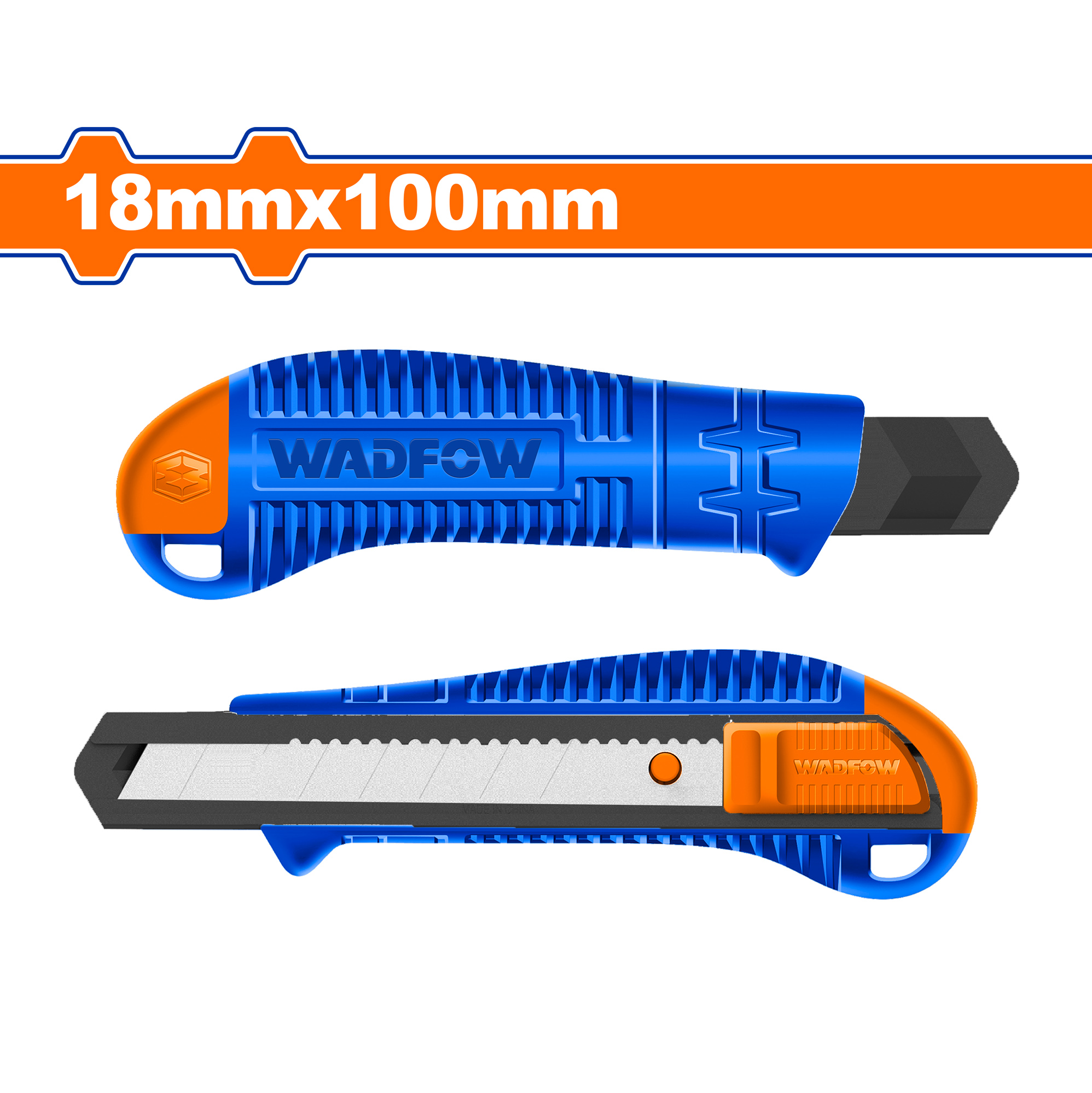 WADFOW 18mm x 100mm Snap Off Blade Cutter Knife With flat push button ...