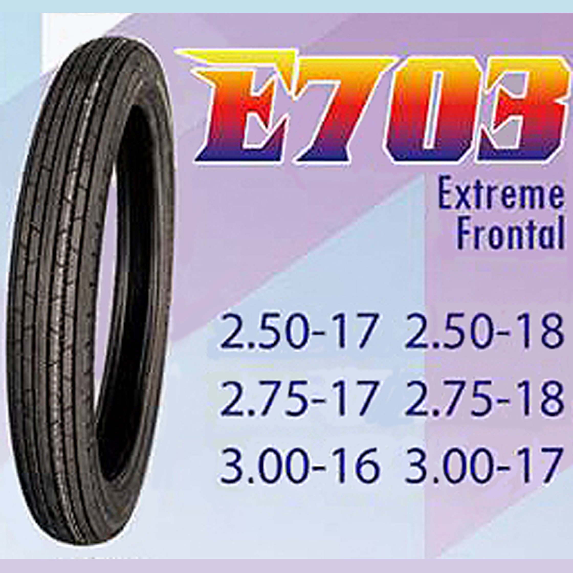 Sapphire Extreme Frontal E703 Heavy Duty Motorcycle Front Tire 2.50 2. ...
