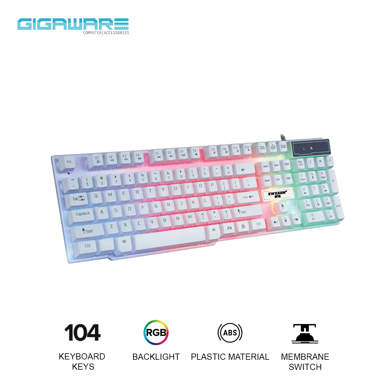 Gigaware KMX-50 Mad Warrior Suspended Keypress Membrane Gaming Keyboard ...