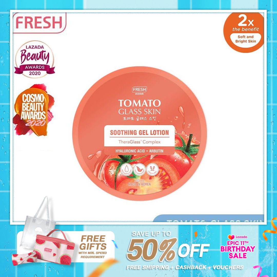 Fresh Skinlab Tomato Glass Skin Soothing Gel Lotion (300ml) - with ...