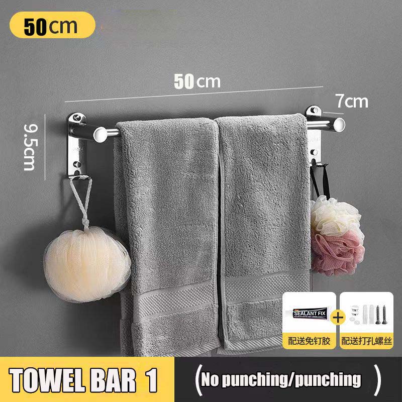 【Free shipping】304 Stainless Steel Towel Rack No Drilling Waterproof ...