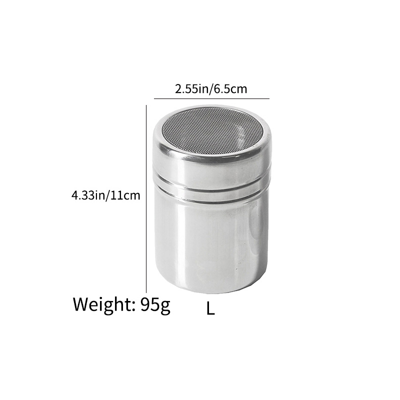 Powder Sugar Shaker Stainless Steel Powder Shaker Mesh Sifter Sprinkler ...