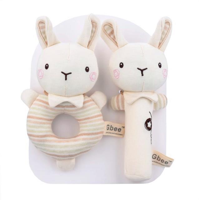 【CW】 Newborn Baby Rattles Rabbit Bear Grab Ability Training Toys Infant ...