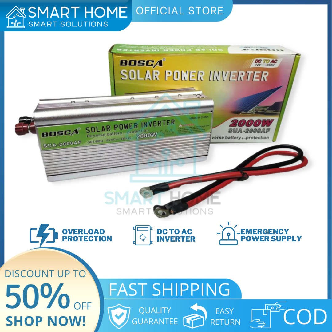 Smart Home Bosca Sua-2000AF 2000W 12V Dc To 230V AC Solar Energy ...
