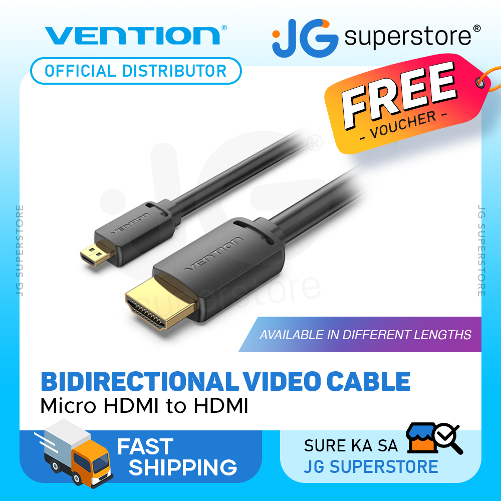 Vention 4K UHD 60Hz Micro HDMI to HDMI 2.0 Bidirectional Cable with HDR Support, 18 Gbps ...