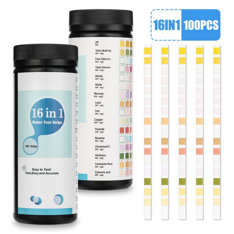 100PCS 16-In-1 Drinking Water Quality Test Strip Tap Water Quality Test ...