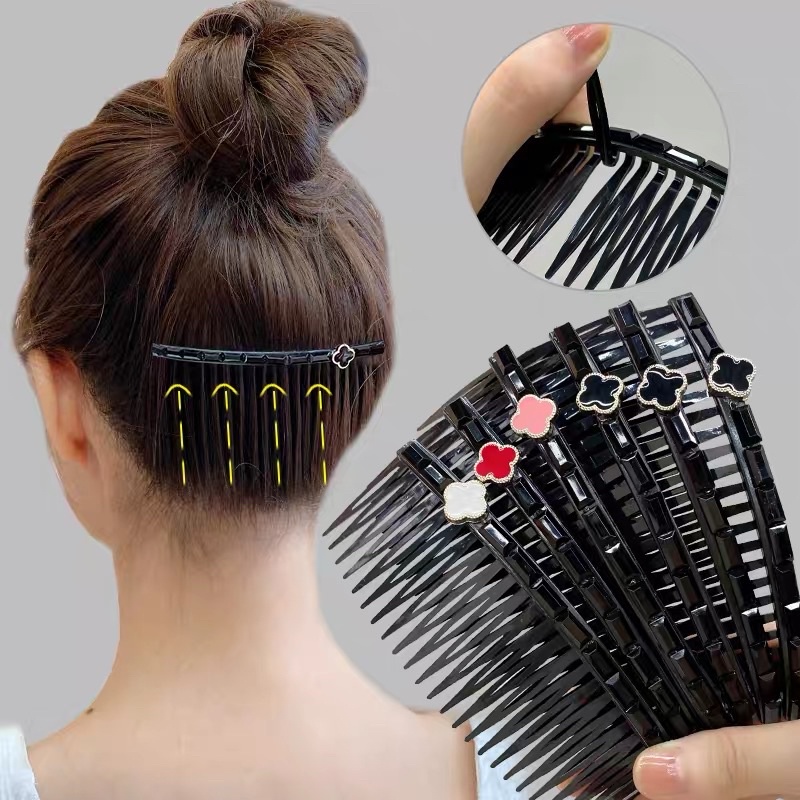 Four-leaf clover hairpin hair comb Korean word clip top clip broken ...