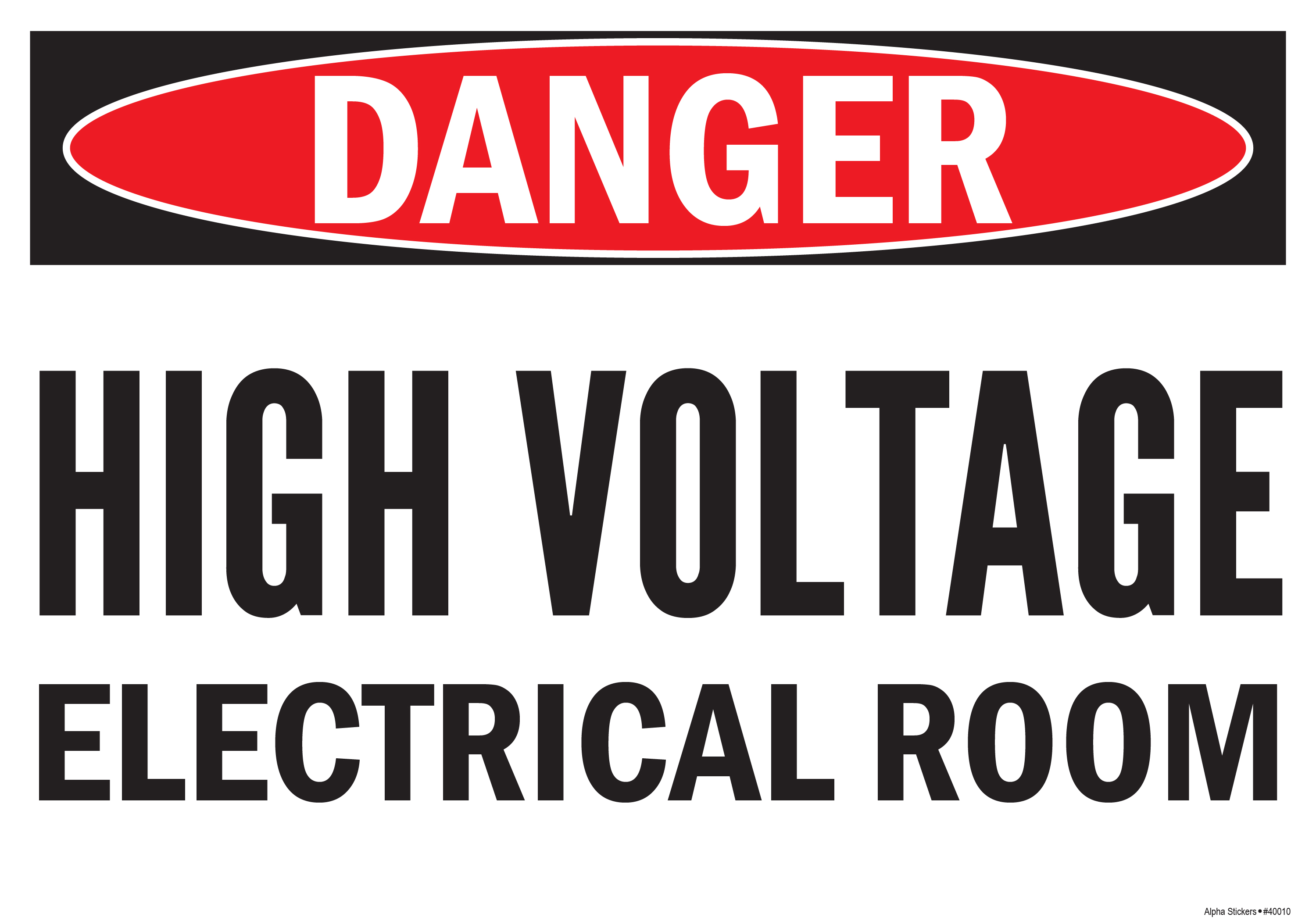 Electrical Room Signs Danger High Electrical Room Vinyl Sticker Size ...