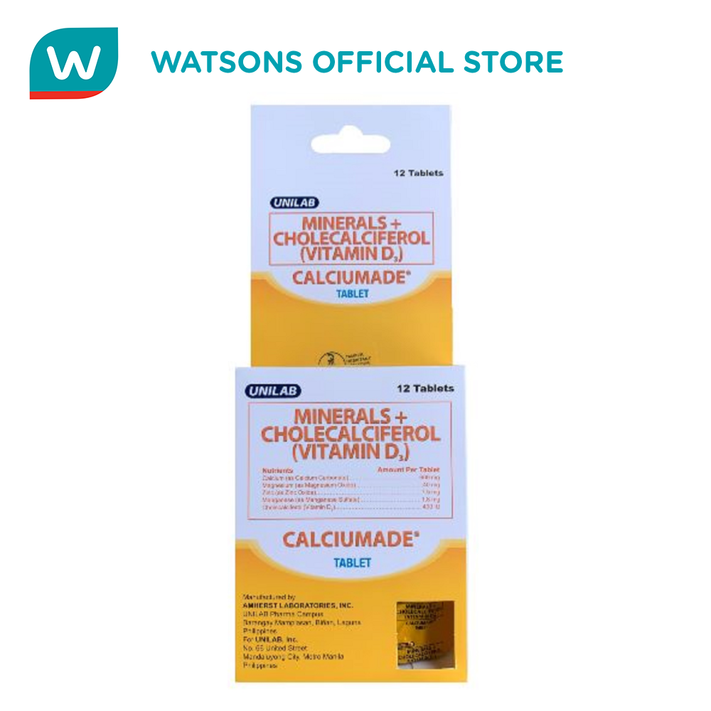 CALCIUMADE Tablet 12s (Minerals + Cholecalciferol (Vitamin D3)) | Lazada PH