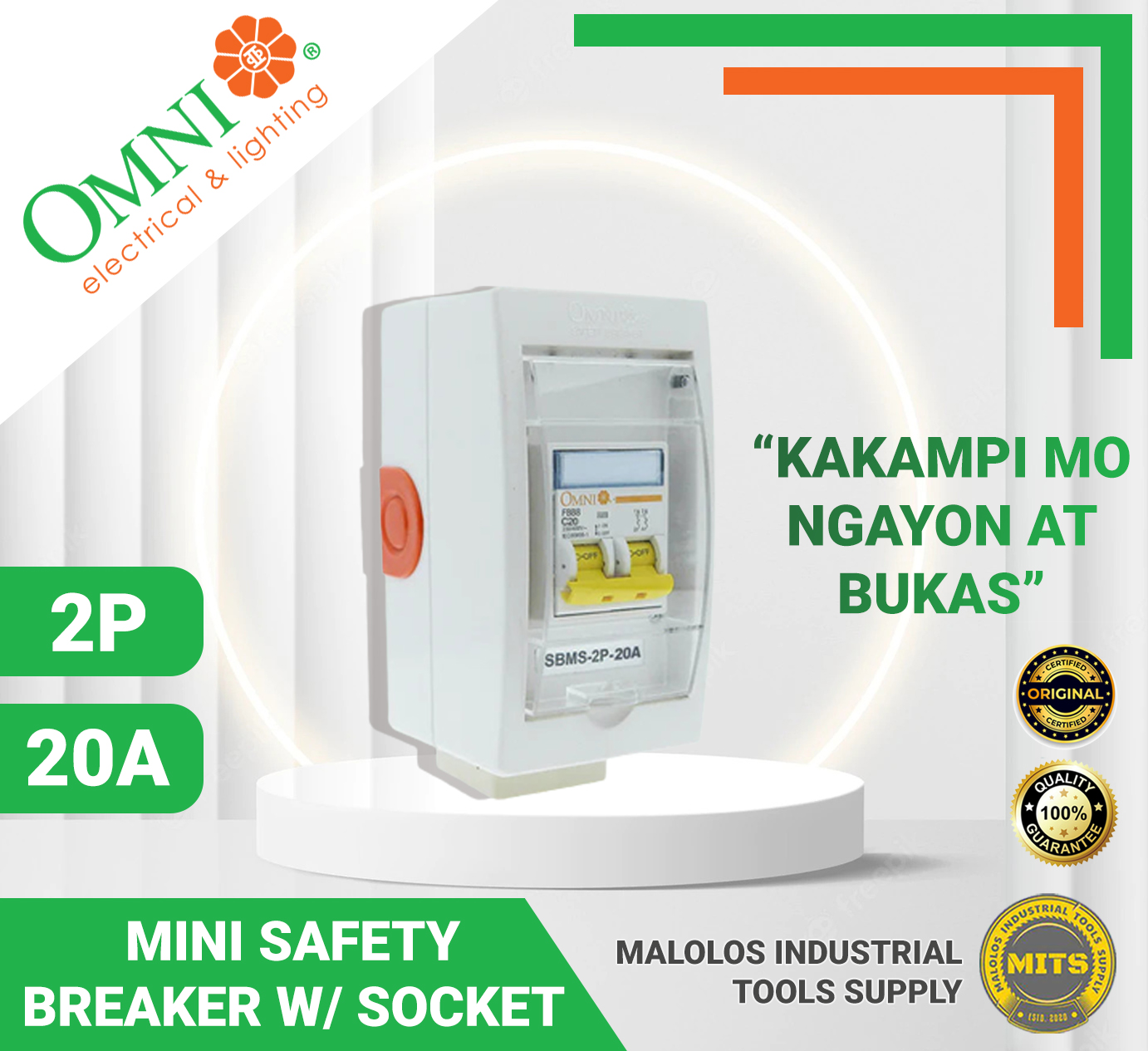 OMNI Mini Safety Breaker 2 Poles SBM-2P-25A & 32A and SBMS-2P-20A | Lazada PH
