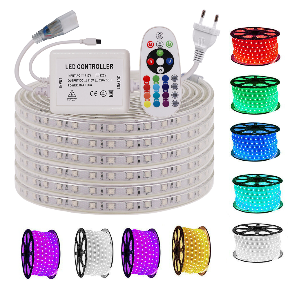 RGB LED Strip Light 220V Waterproof Cove Light Led Strip with Bluetooth ...
