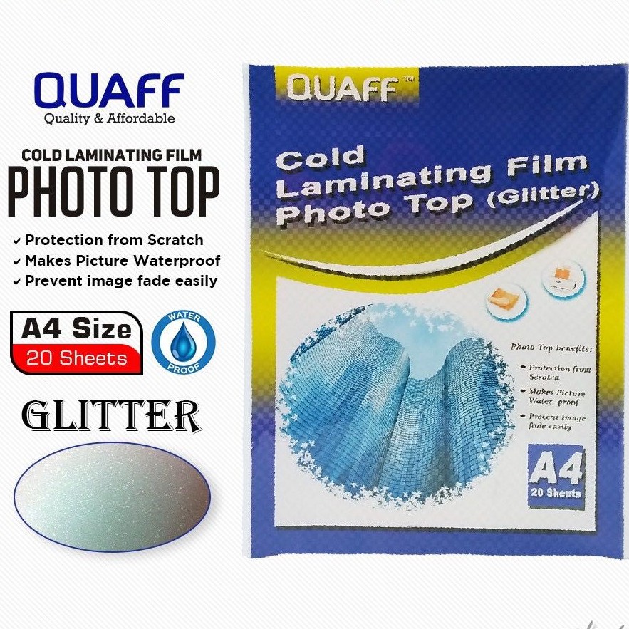 QUAFF COLD LAMINATING PHOTO TOP A4 GLITTER (20 SHEETS PCK )s6V | Lazada PH