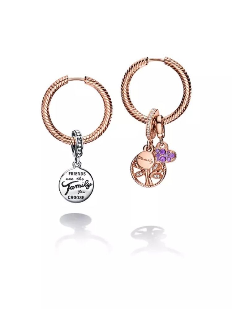 100 authentic Pandora Gold Snake chain pattern Pandora Rose hoop ...