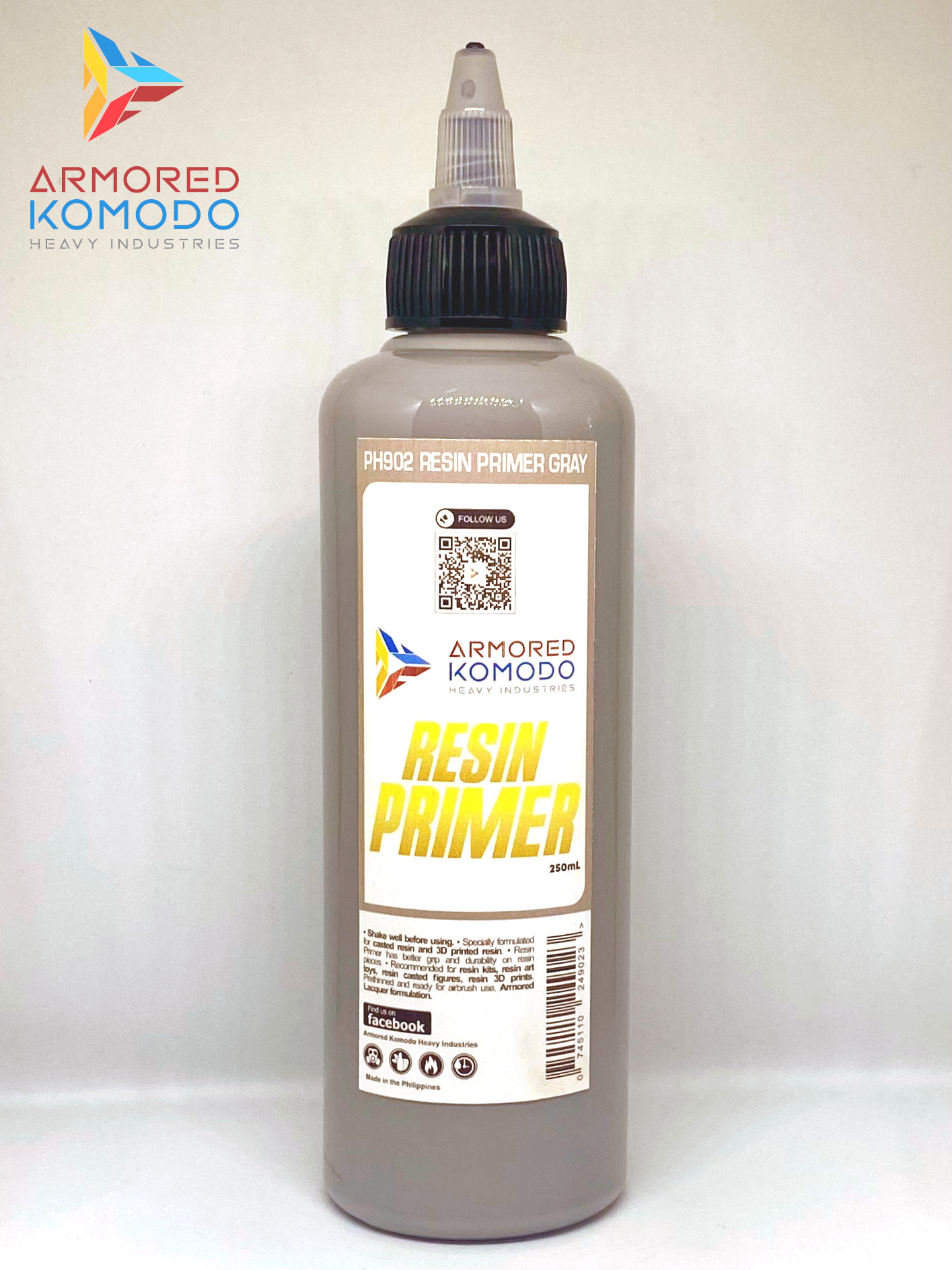 Resin Primer Gray PH902 250ml Armored Komodo Airbrush Hobby Paint ...