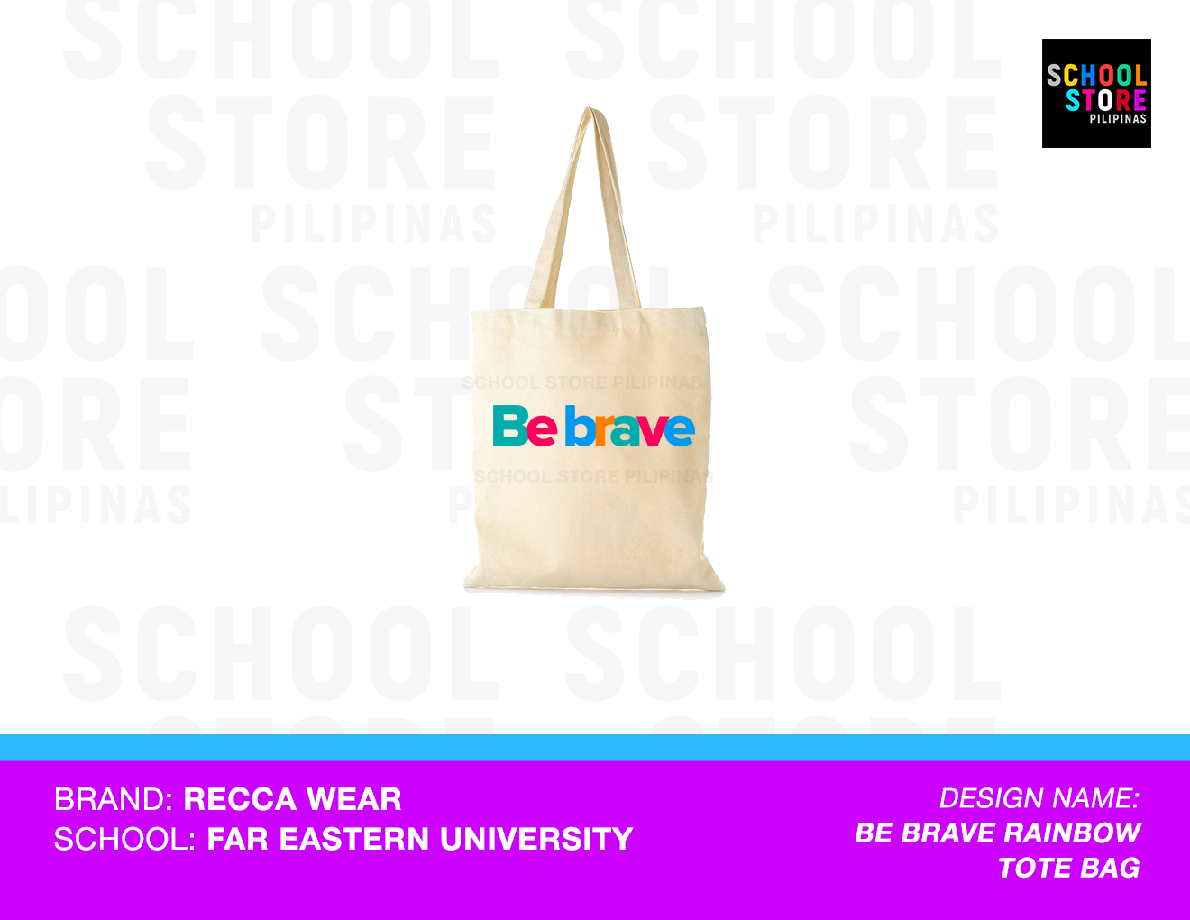 FEU Tote Bag - Be Brave RAINBOW - Far Eastern University Tamaraws UAAP ...