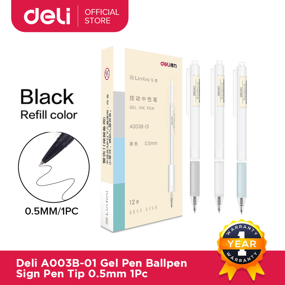 Deli A003B-01 Gel Pen Ballpen Sign Pen Tip 0.5mm 1pc | Lazada PH