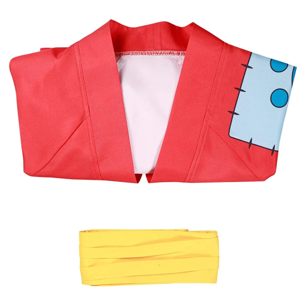 Luffy Anime Cosplay Costume Wano Country Luffy Cosplay Kimono Red ...